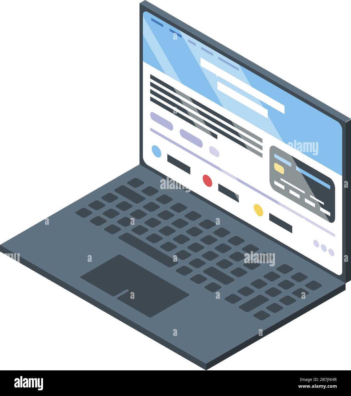 Digital laptop icon, isometric style Stock Vector Image & Art - Alamy
