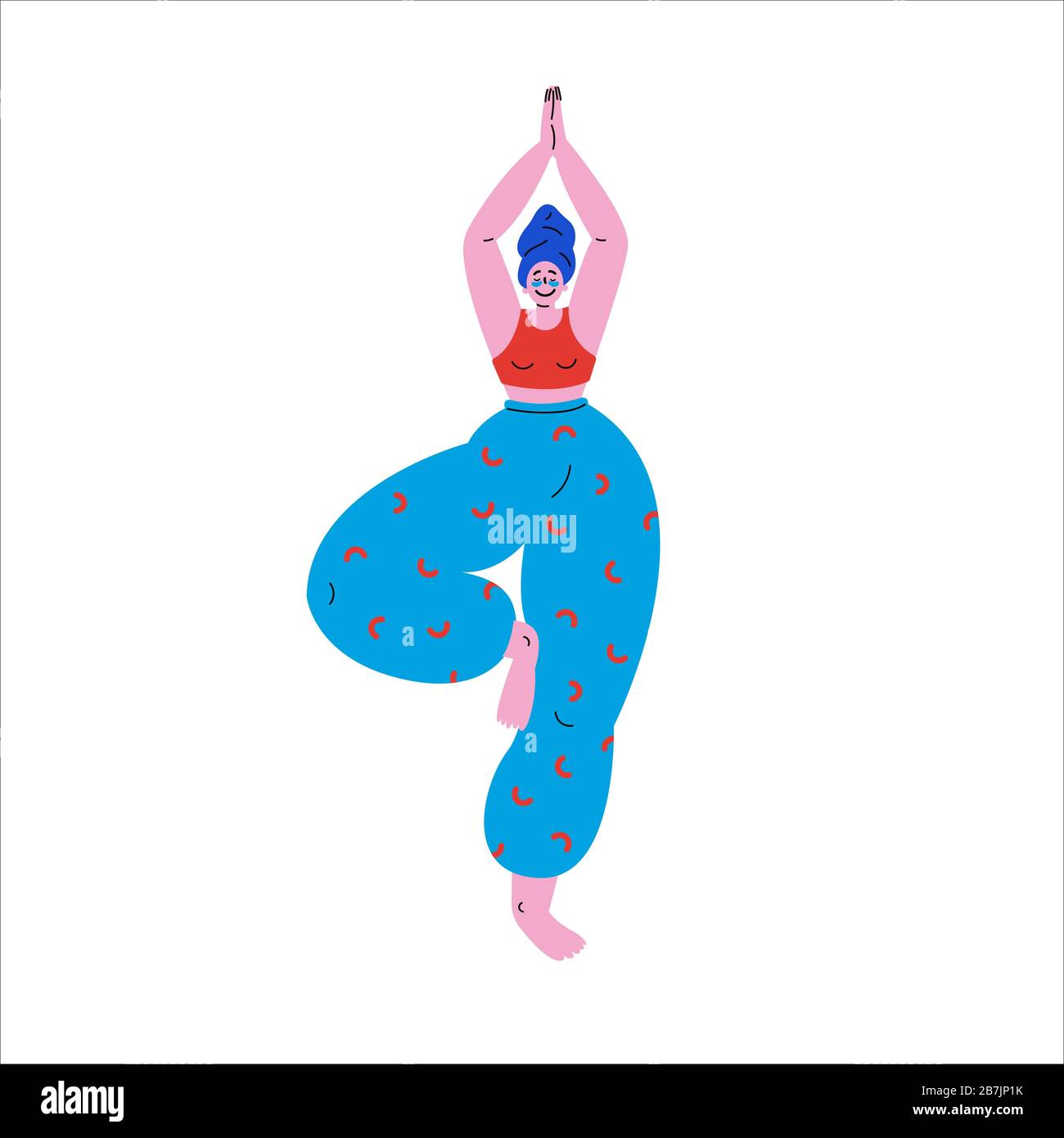 Girl standing in tree pose yoga position Stock Vector Image & Art - Alamy