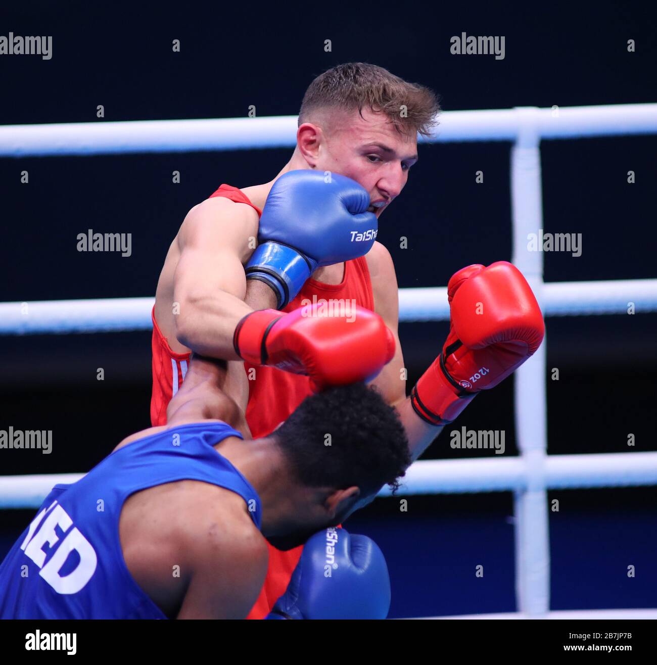 London, UK. 16th March 2020. Marcel Rumpler of Austria, wearing Red and ...