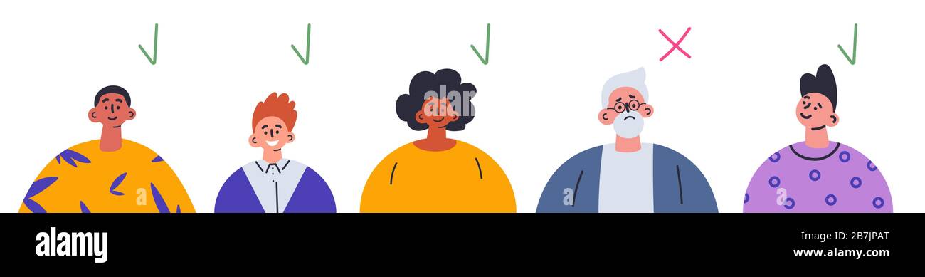 Age discrimination.Different age candidates Stock Vector Image & Art ...