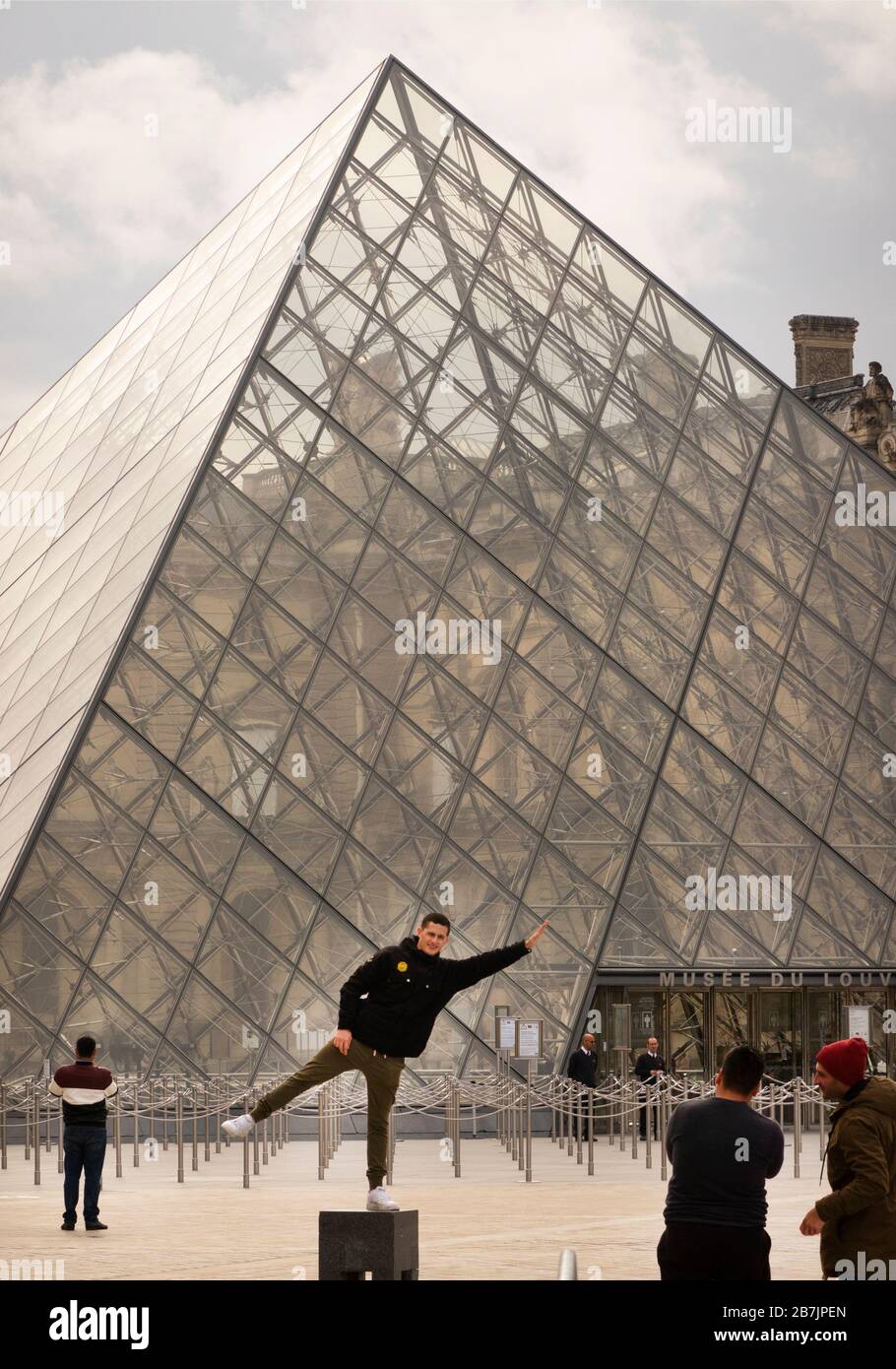 Louvre Museum in Napoleon courtyard Paris France Stock Photo - Alamy