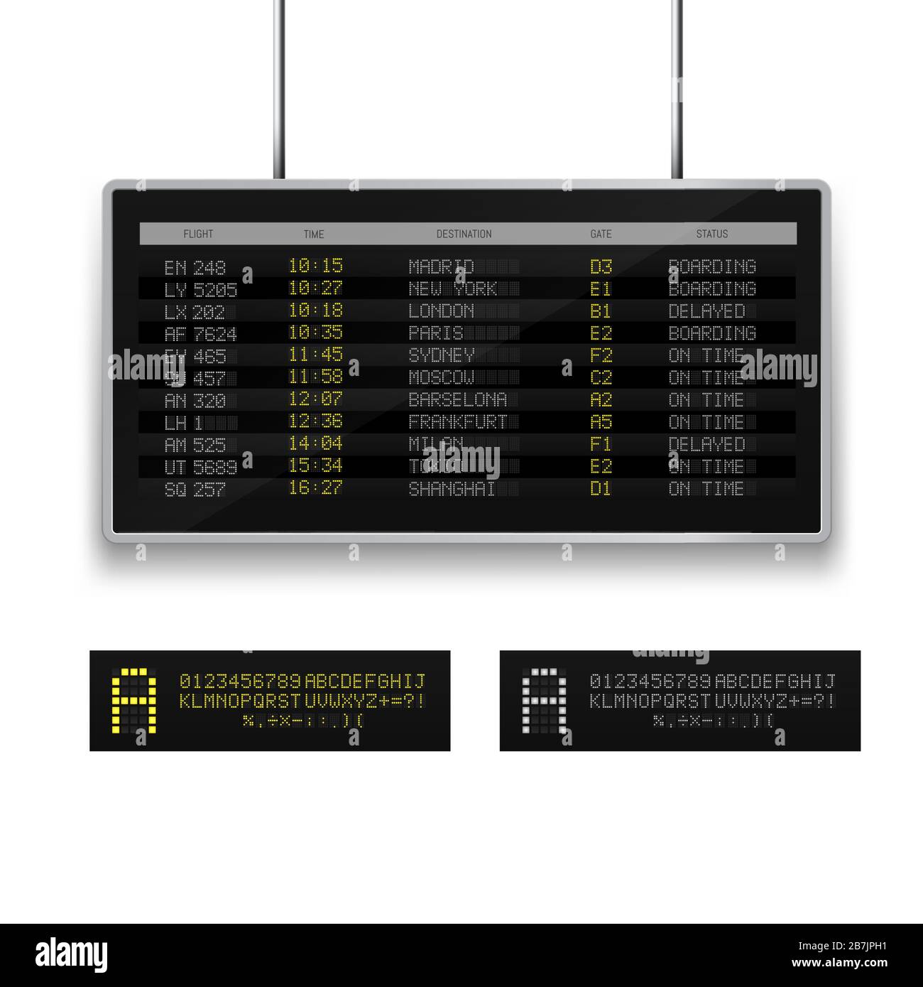 Digital destination indicator Cut Out Stock Images & Pictures - Alamy