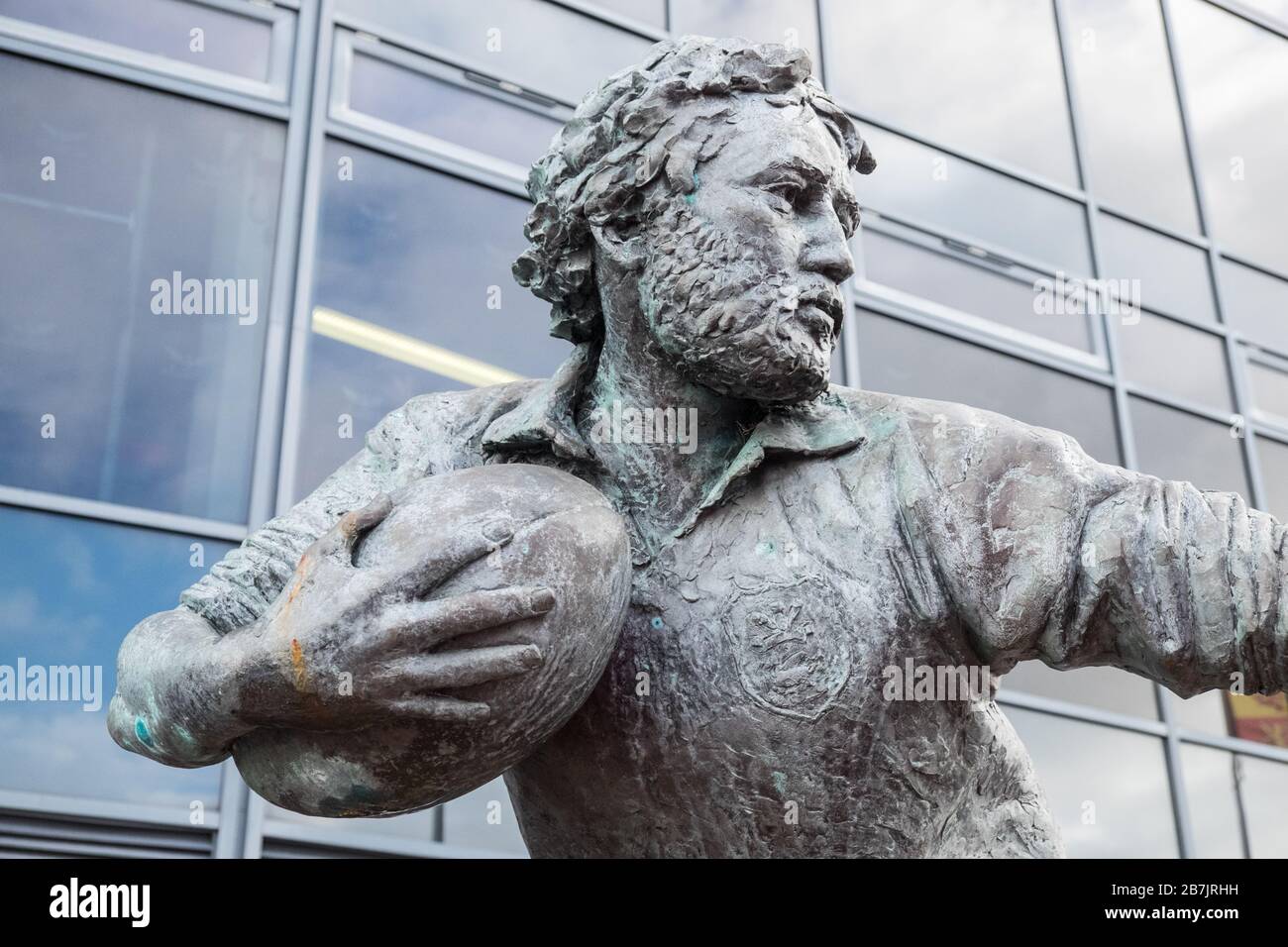 Bronze,statue,of,rugby,legend,the,late,Ray Gravell,outside,Parc Y ...