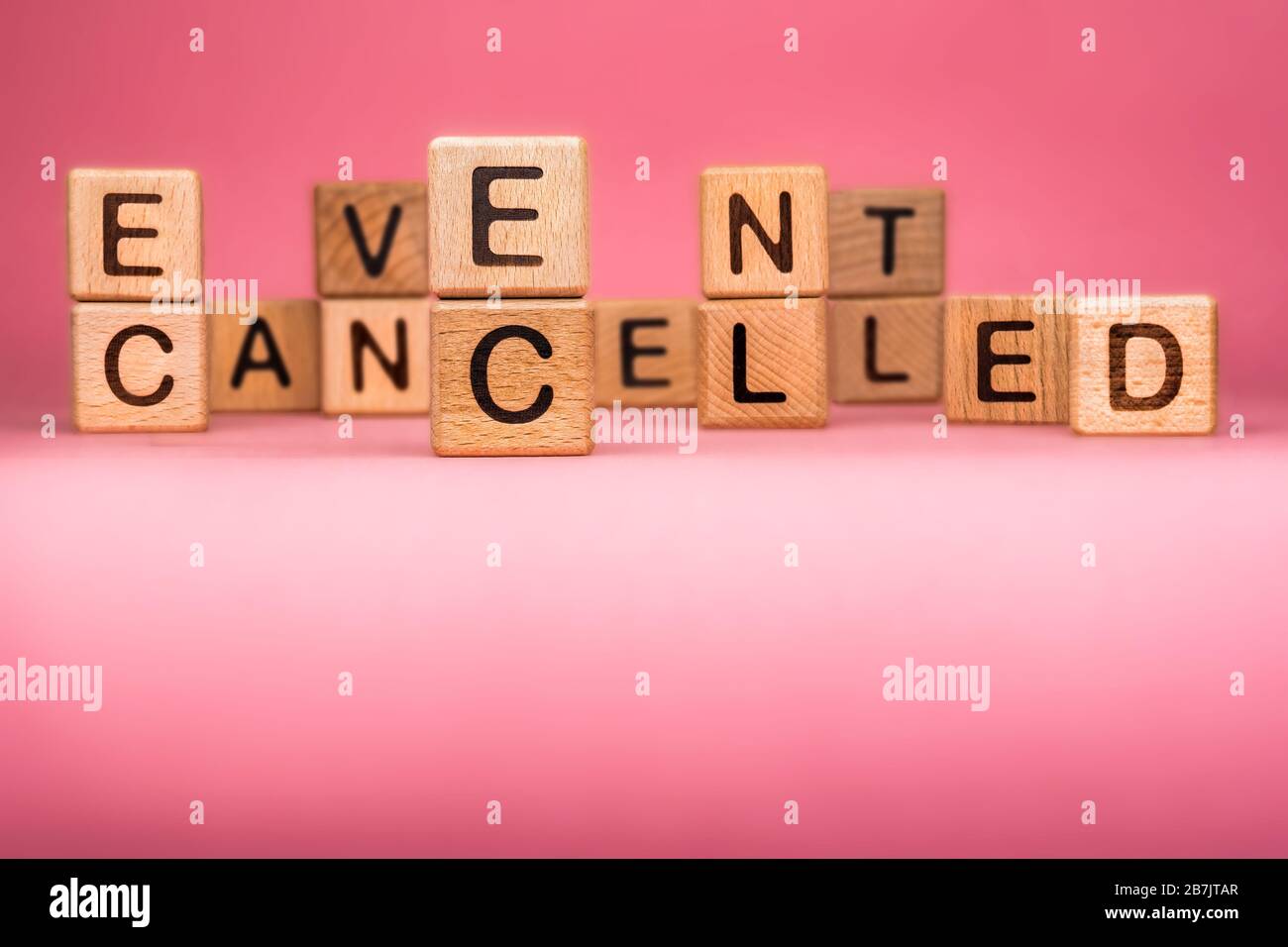 Cancel word on wooden cubes. Cancelled word made with building blocks ...