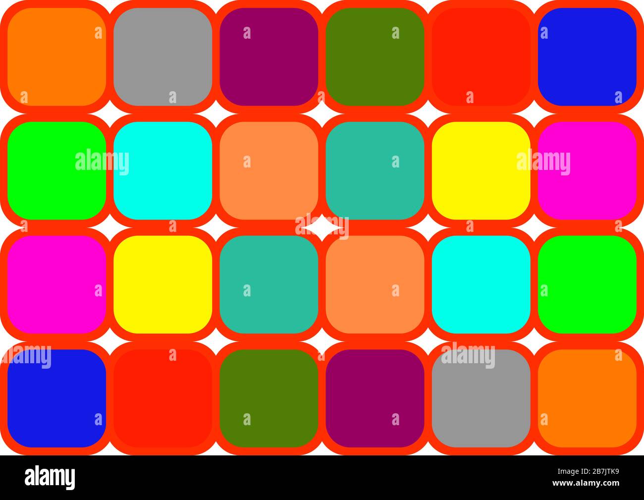 Rounded squares of different colors on a white background Stock Vector ...