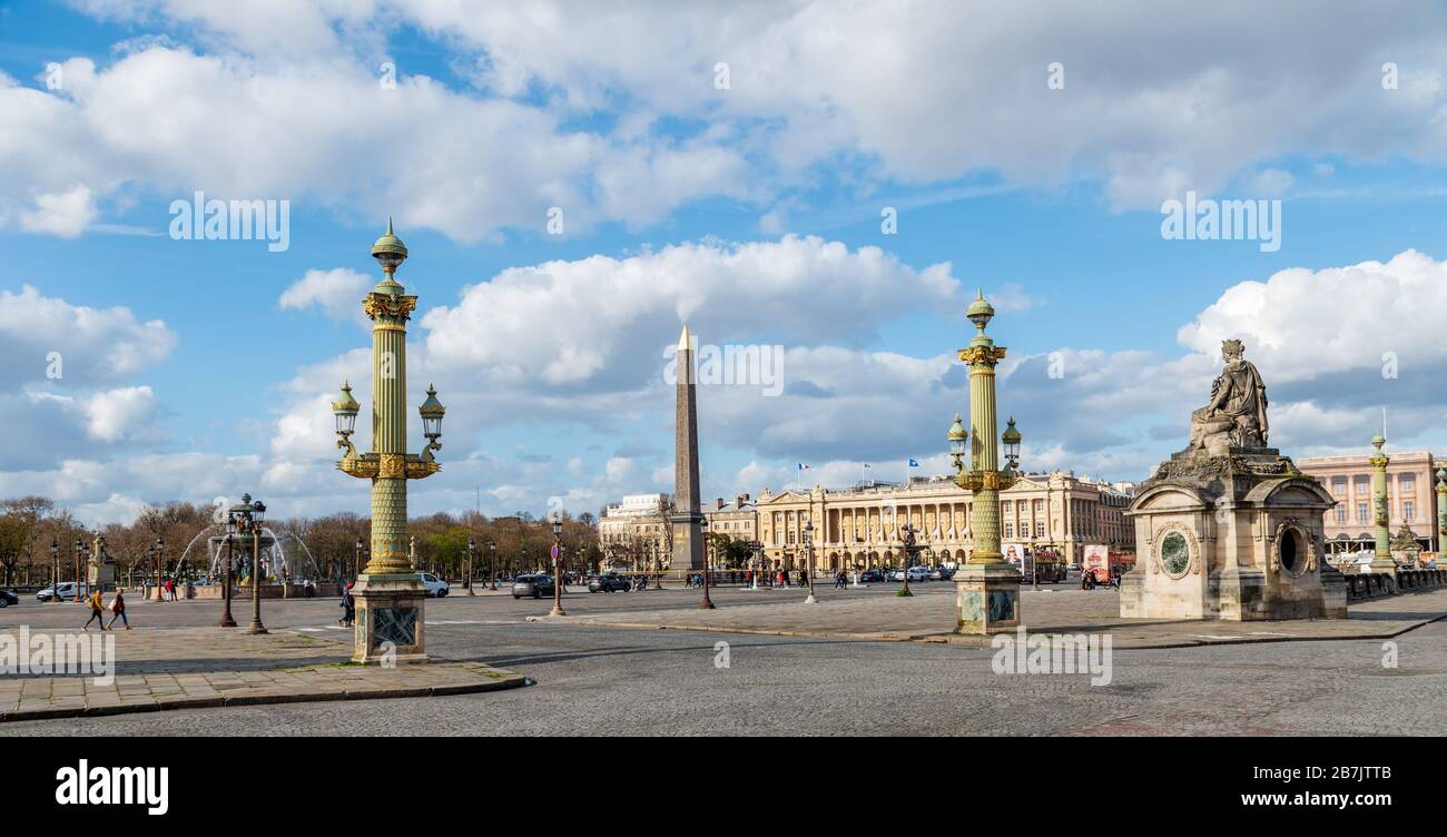 Luxor Obelisk and Maritime Fountain at Place de la Concorde - Paris ...