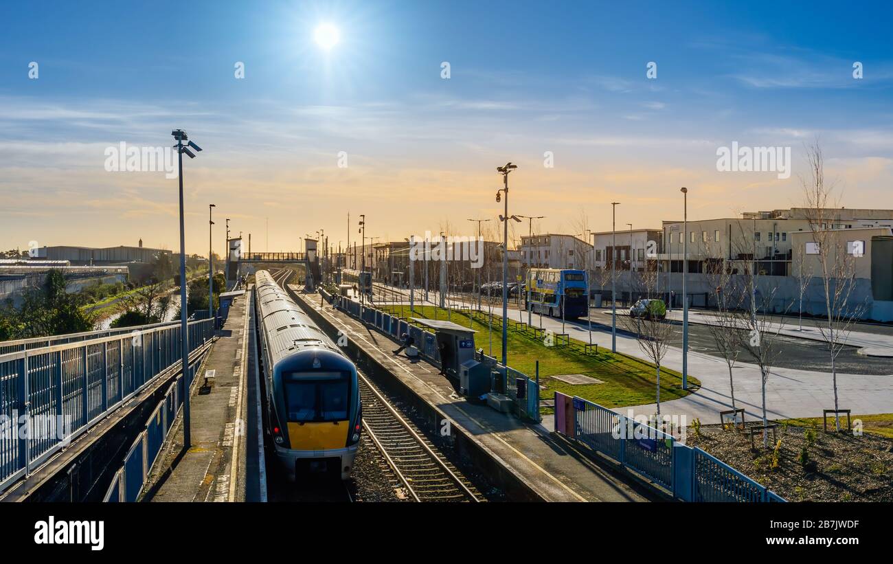 Dublin transportation hub for tram, train and bus in Broombridge ...