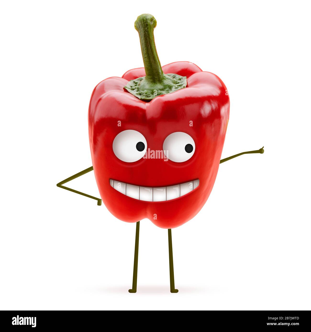 Red bell pepper with cheerful smile showing a thumb up Stock Photo - Alamy