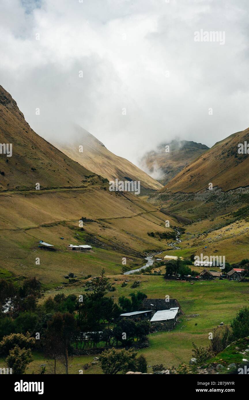 The lost inka city of machu picchu, near cusco.The gray stone inca ...