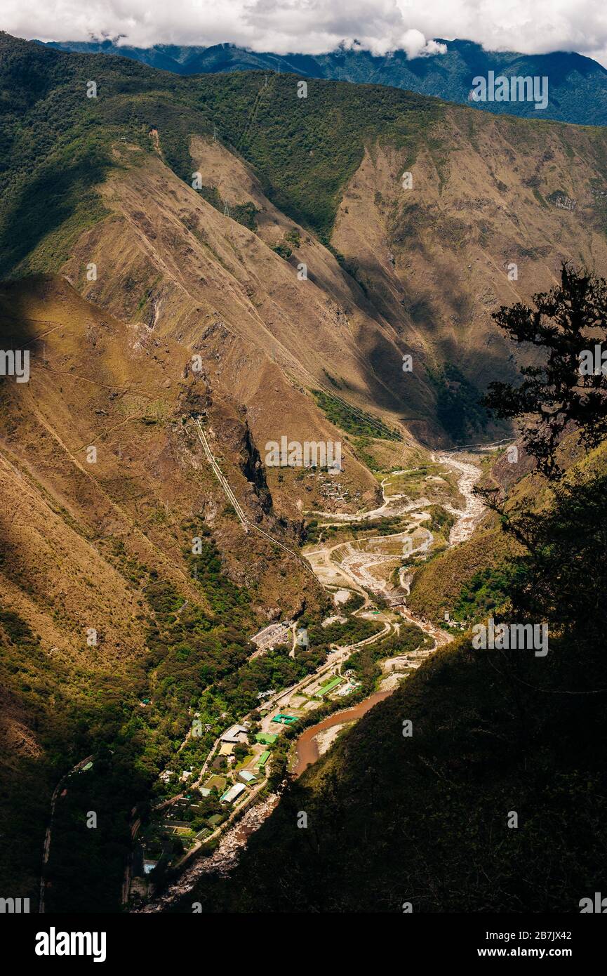 The lost inka city of machu picchu, near cusco.The gray stone inca ...