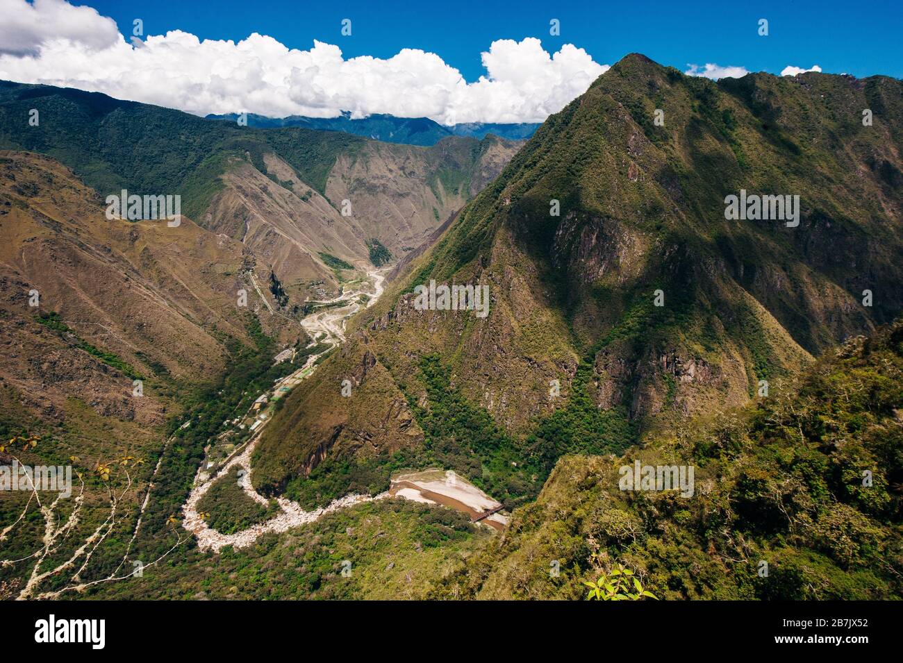 The lost inka city of machu picchu, near cusco.The gray stone inca ...