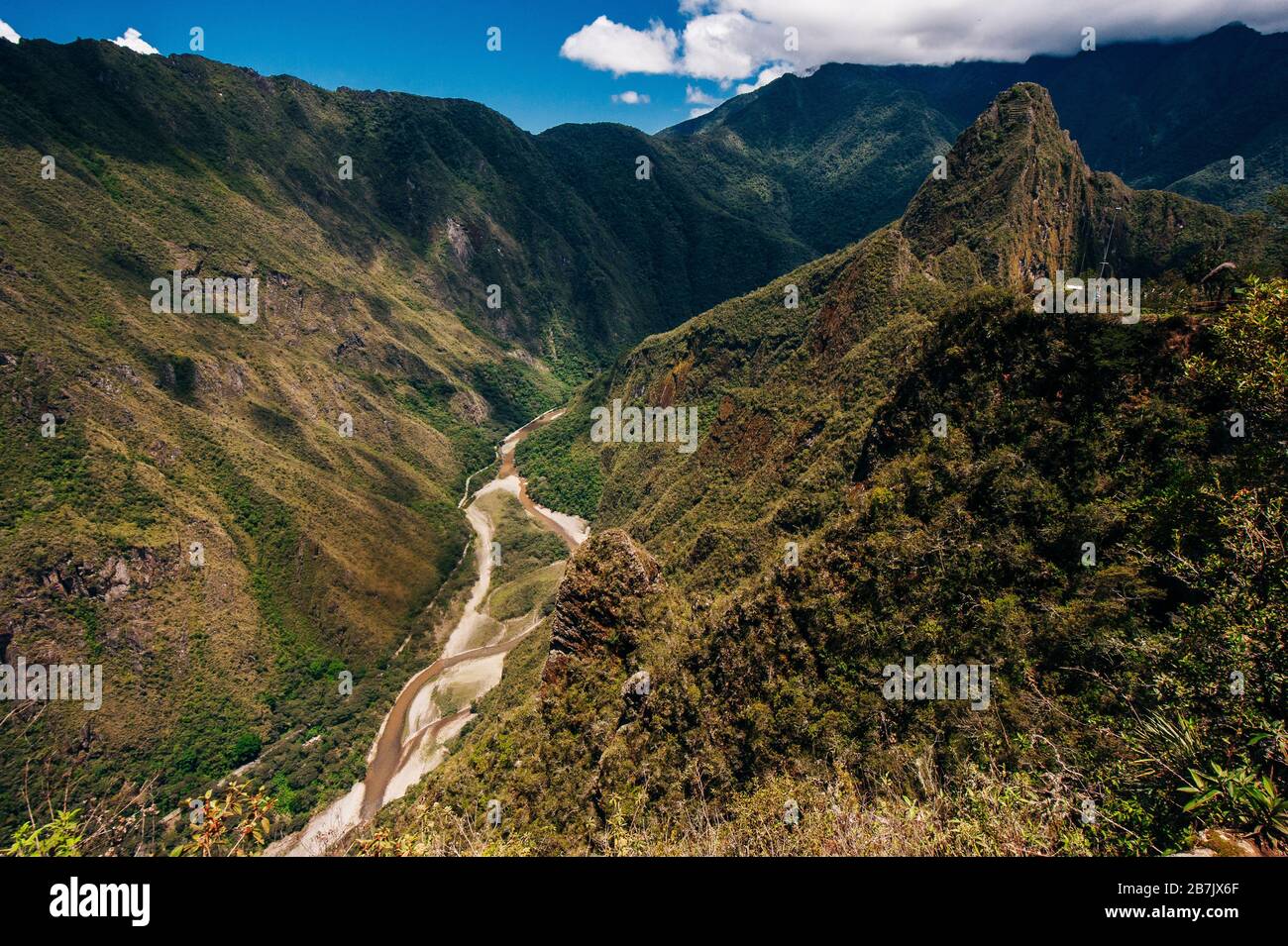 The lost inka city of machu picchu, near cusco.The gray stone inca ...
