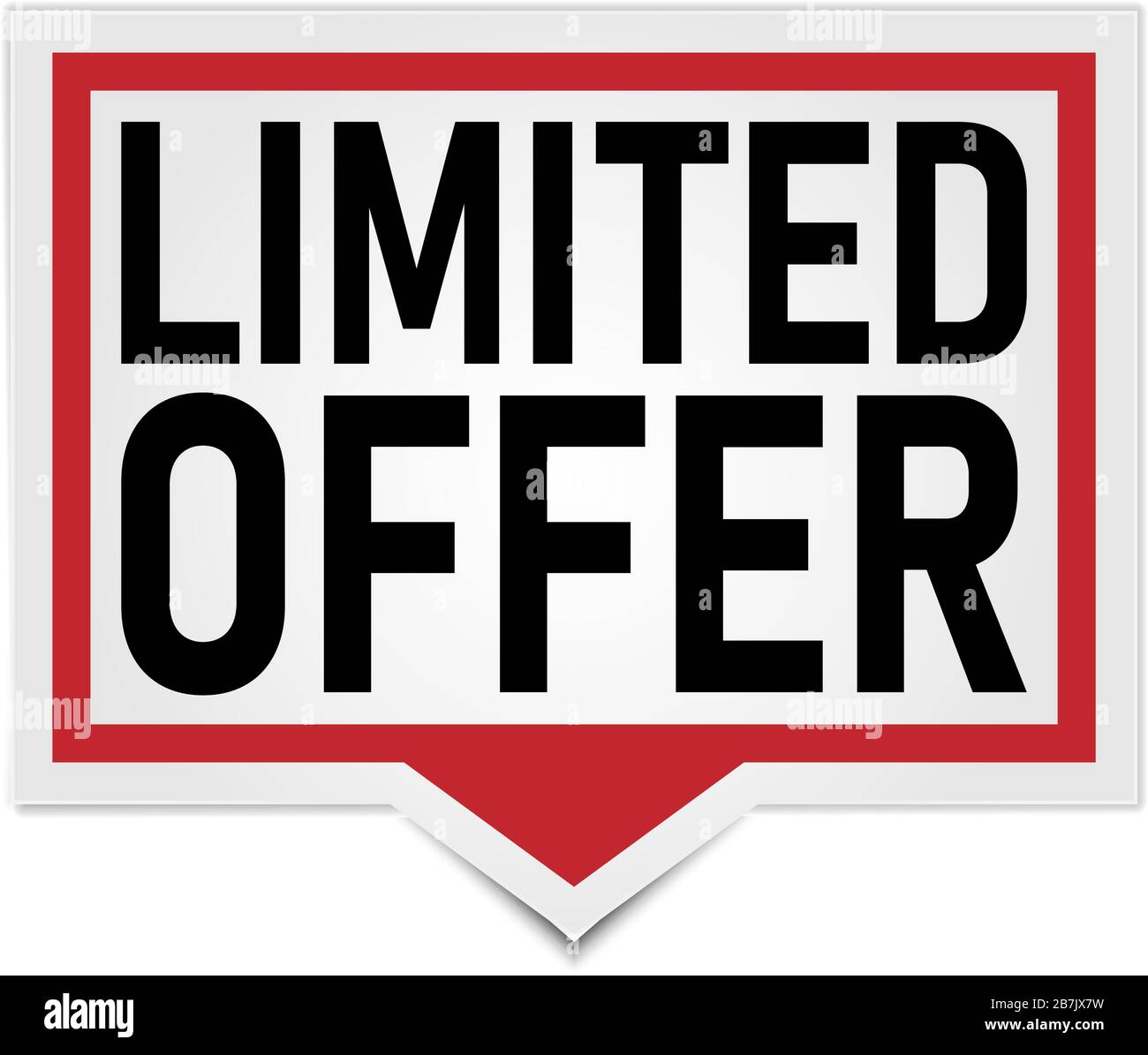red vector paper banner limited offer on a white background Stock ...