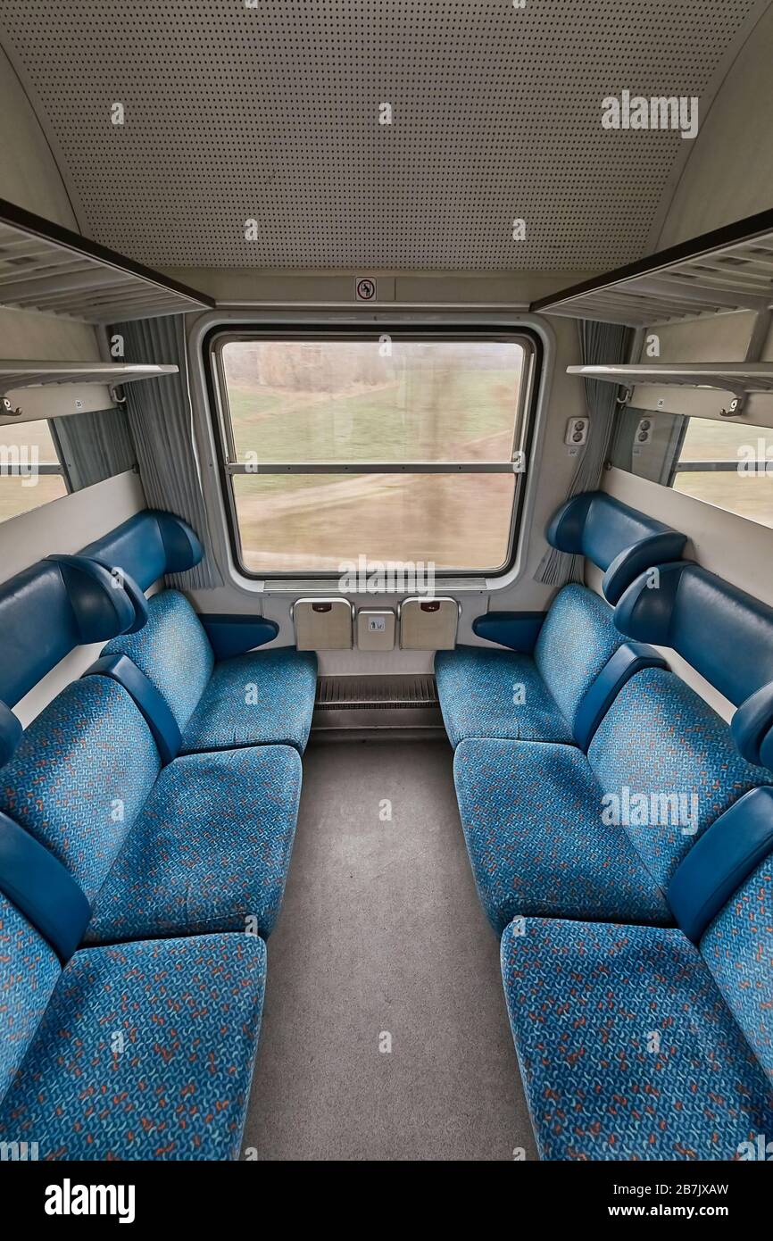 Passenger Train Interior Empty Stock Photo - Alamy
