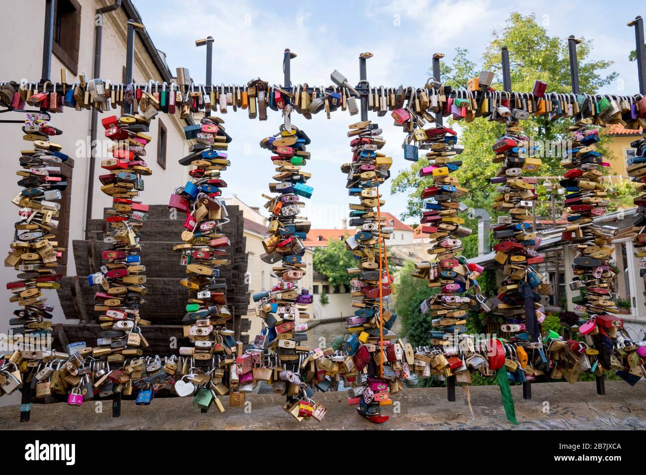 Czech Republic, Prague, architecture, locks on bridge Stock Photo - Alamy