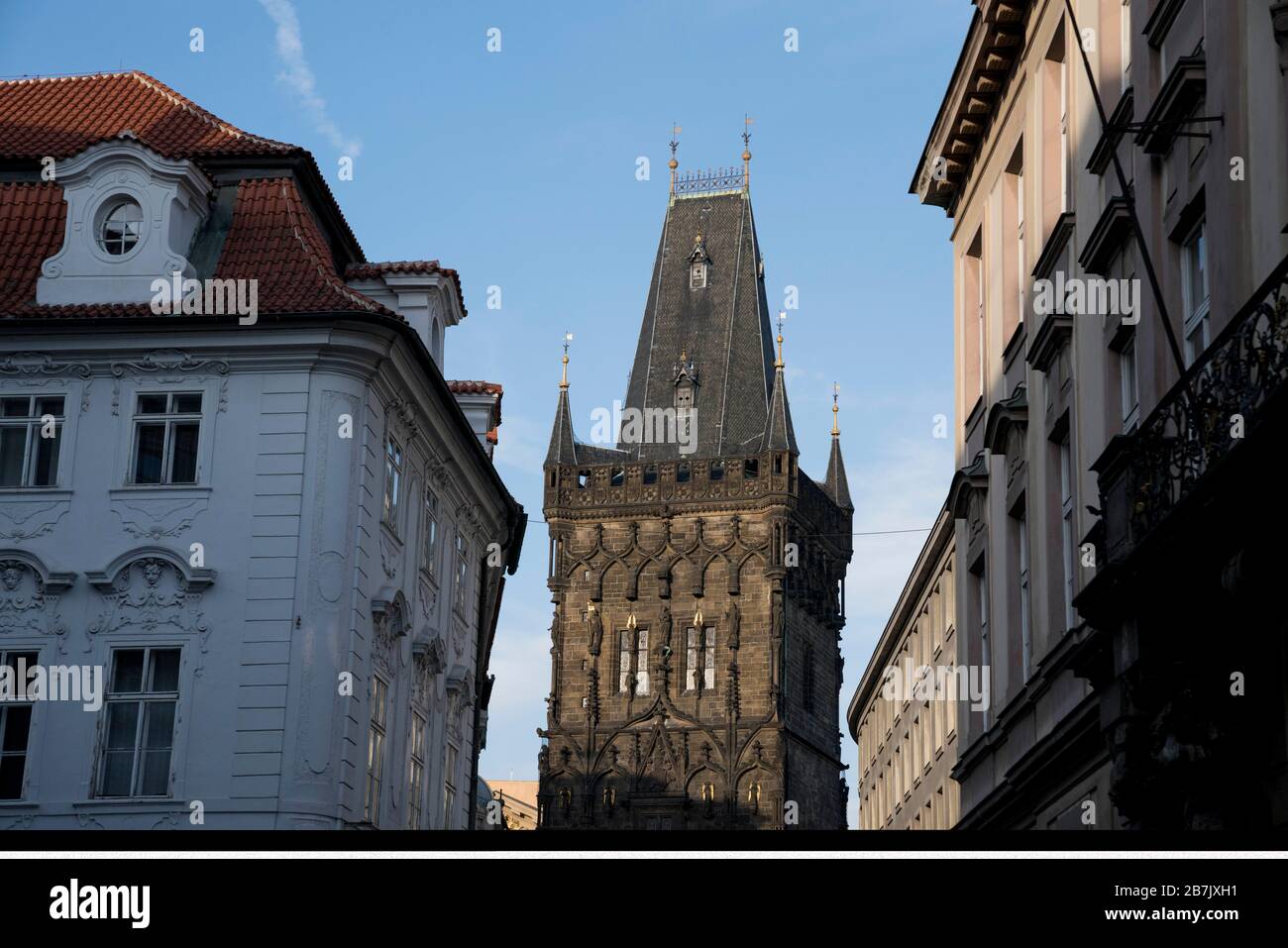 Czech Republic, Prague, architecture. Lookout Tower in old town Stock ...