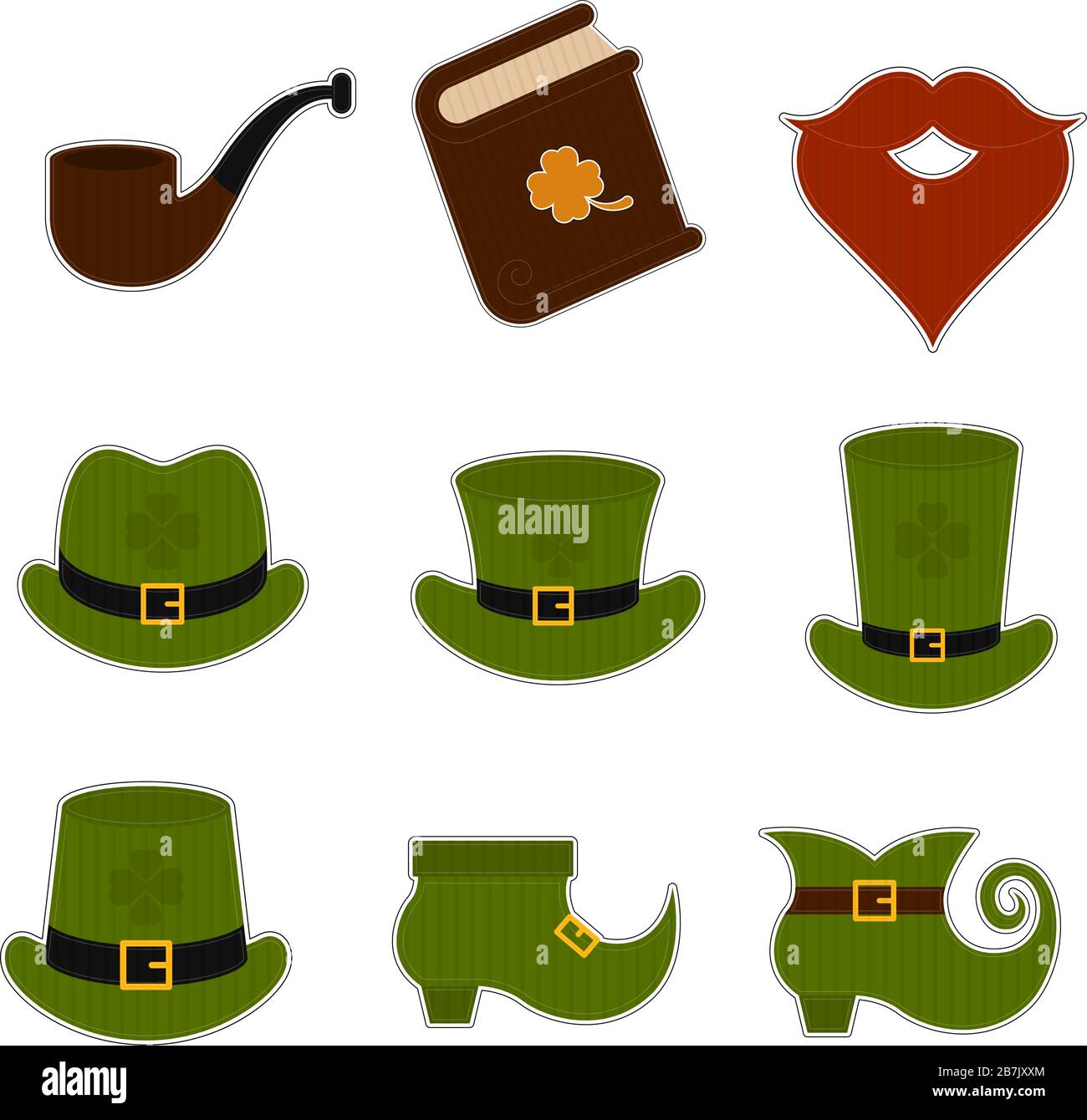 Set of irish elf accessories Stock Vector Image & Art - Alamy