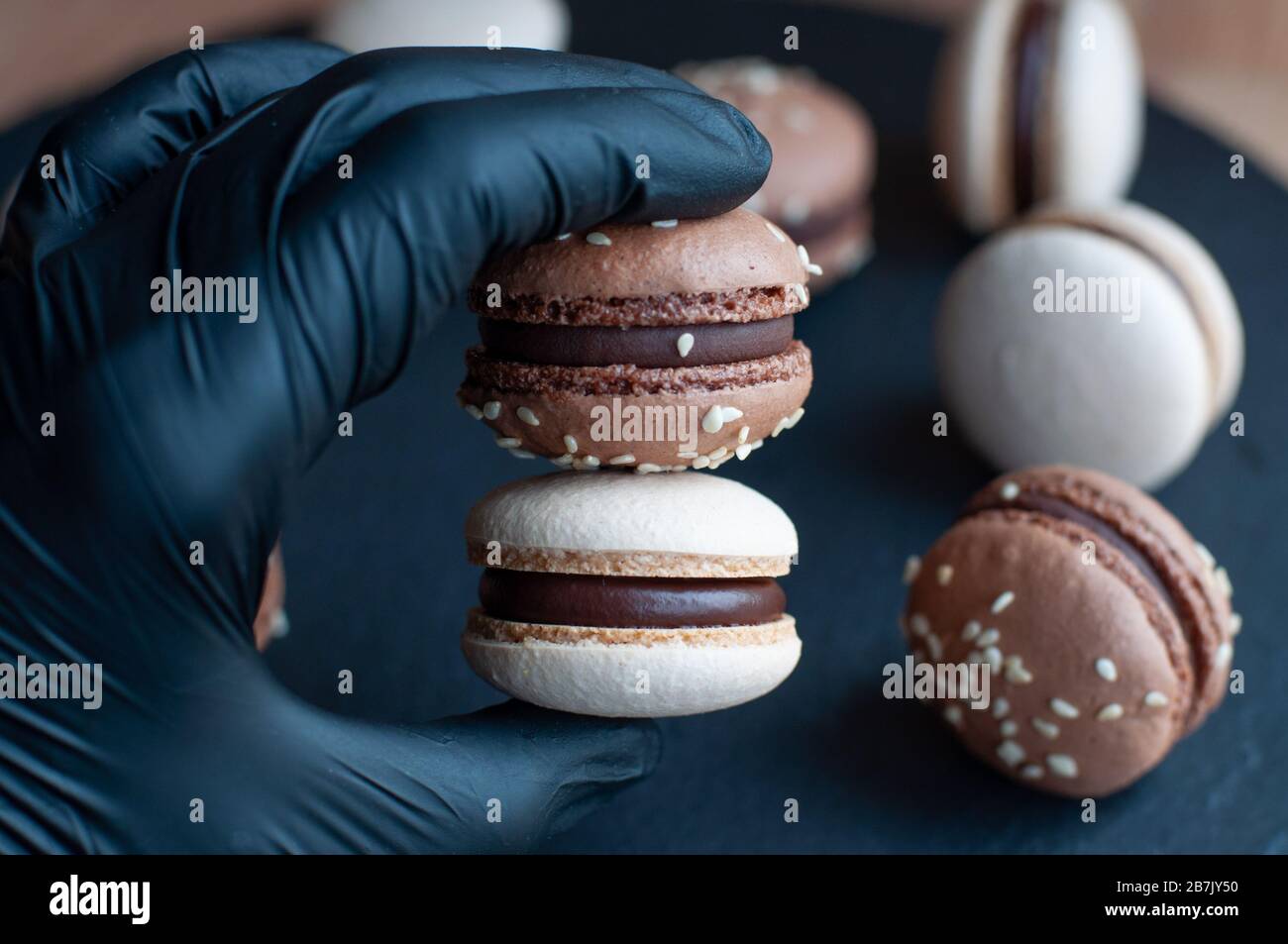 Black Sesame Macaron