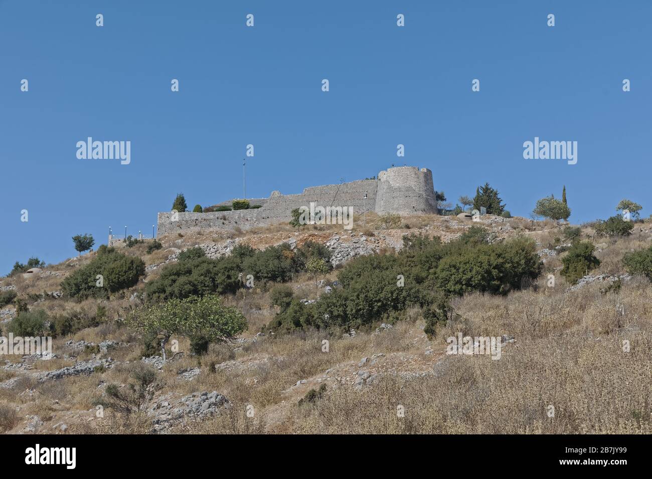Lekuresi Castle historical ruins in Sarande Albania Stock Photo - Alamy