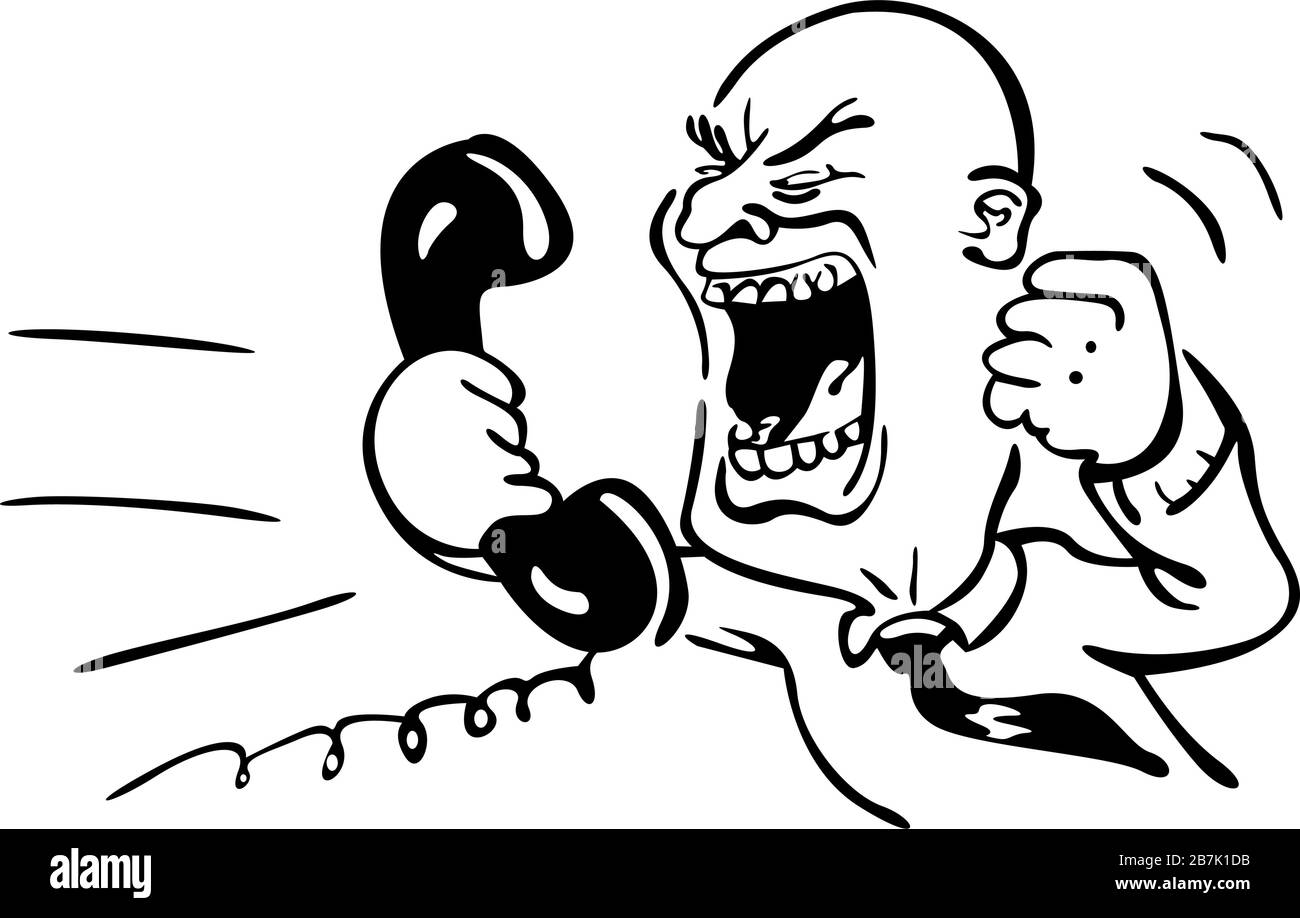 Angry man on phone Cut Out Stock Images & Pictures - Alamy