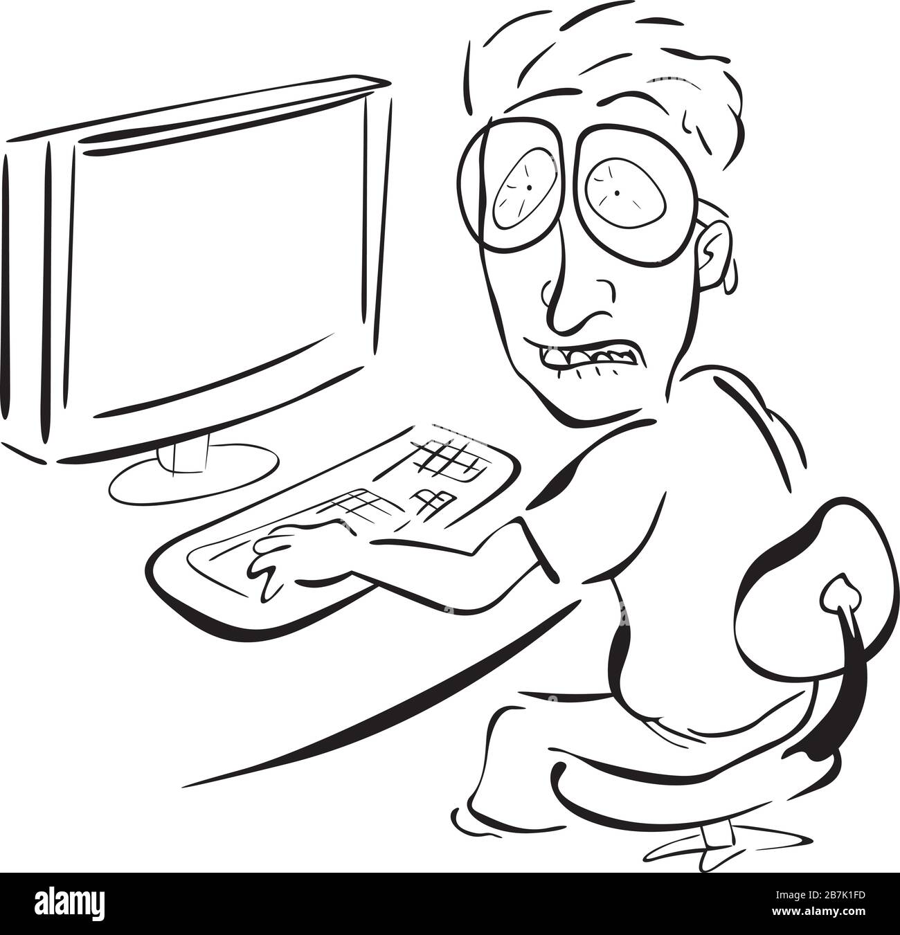 man at the computer Stock Vector Image & Art - Alamy