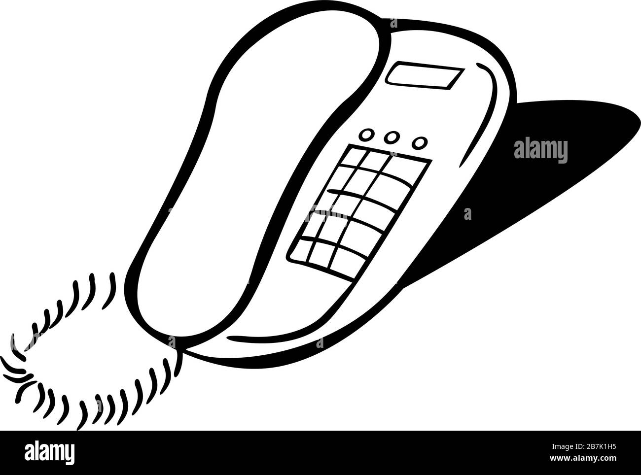 Old phone drawing Stock Vector Images - Alamy