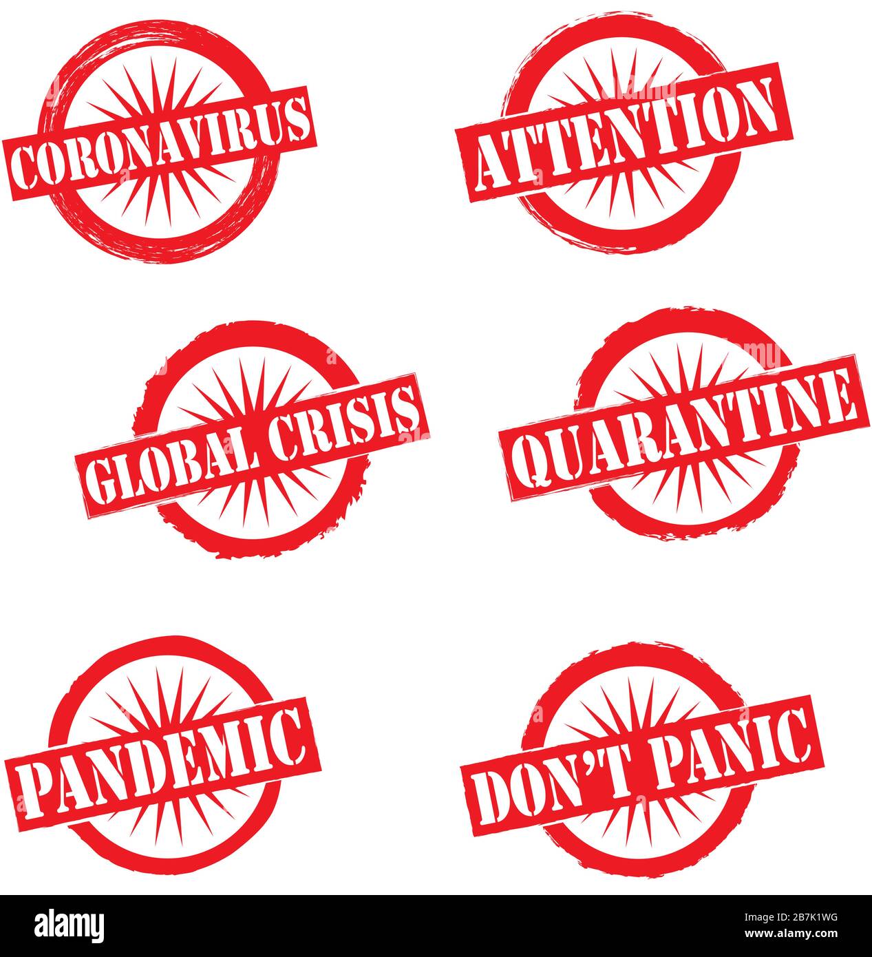 Coronavirus pandemic attention global crisis template stamp Stock ...