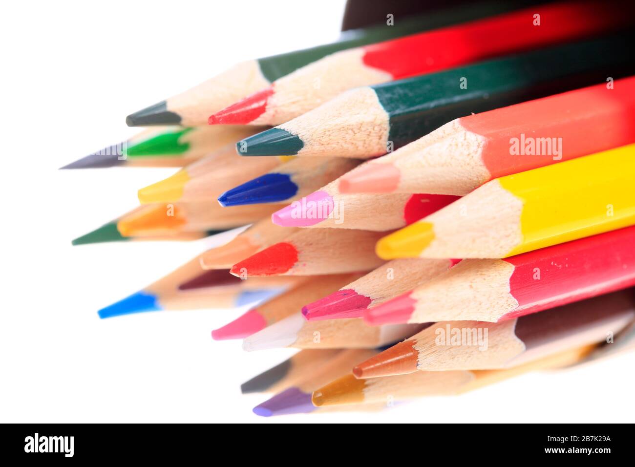 The color pencil, close-up shot Stock Photo - Alamy