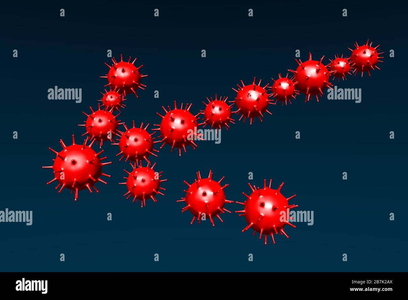 3D virus illustration - arrow shape Stock Photo - Alamy