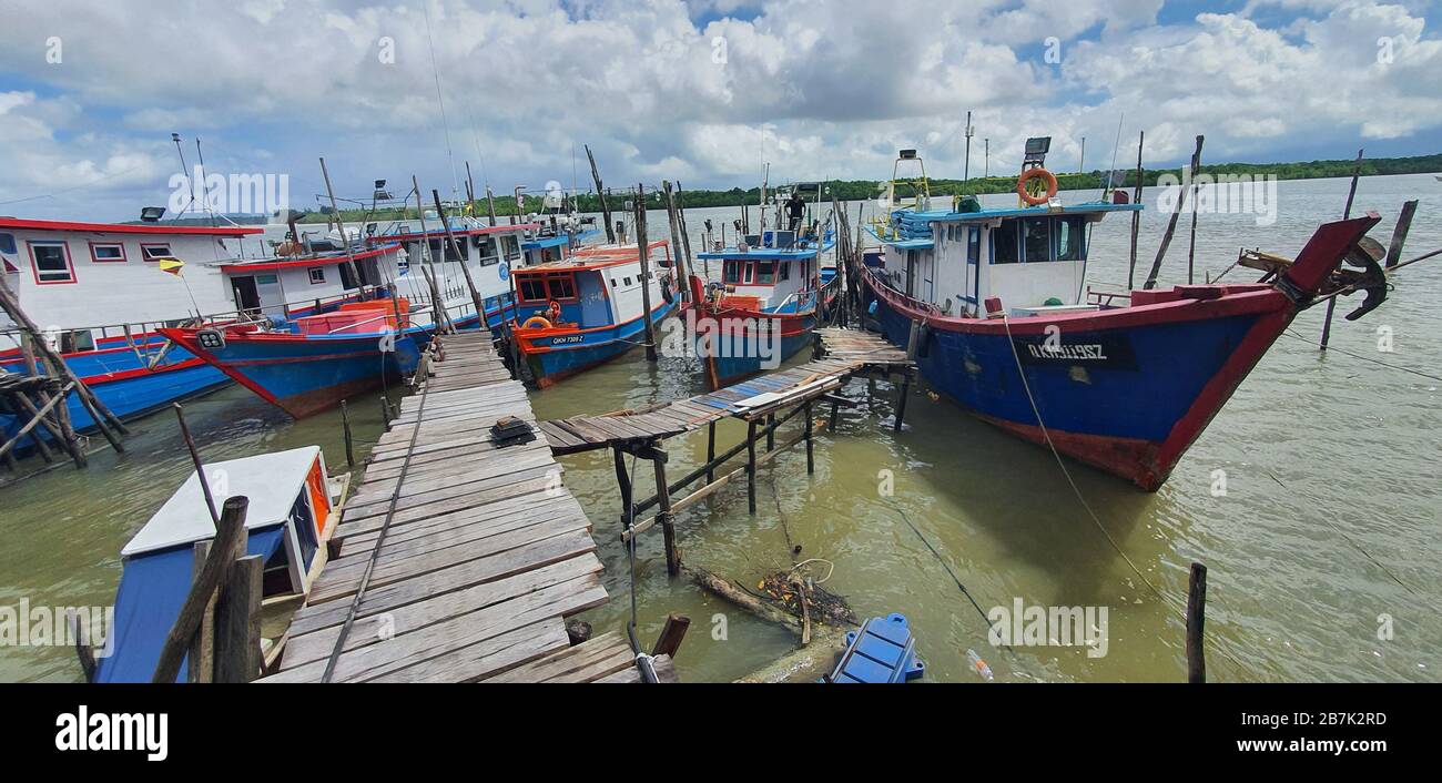 Telaga Air, Sarawak / Malaysia - March 15, 2020: The Beautiful Fishing ...