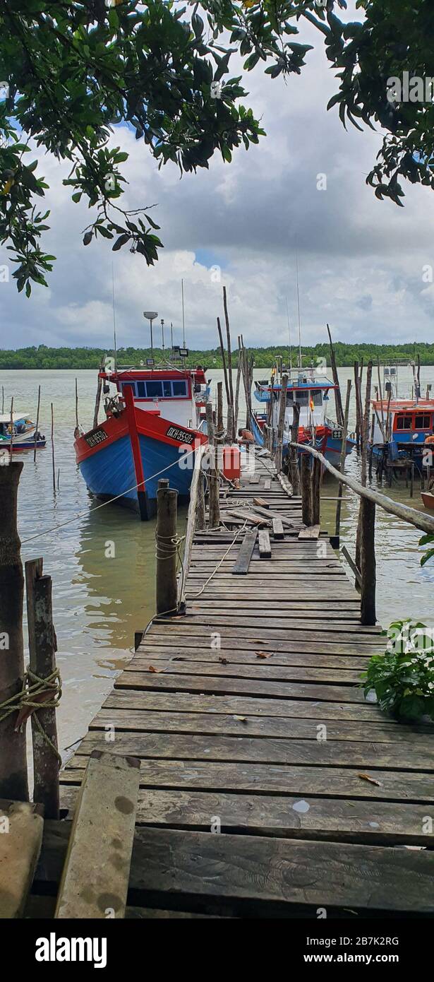 Telaga Air, Sarawak / Malaysia - March 15, 2020: The Beautiful Fishing ...