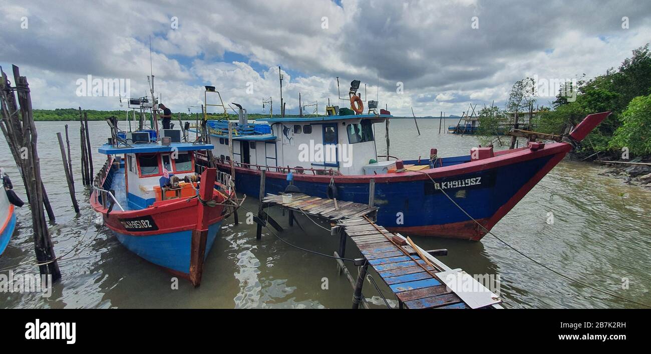 Telaga Air, Sarawak / Malaysia - March 15, 2020: The Beautiful Fishing ...