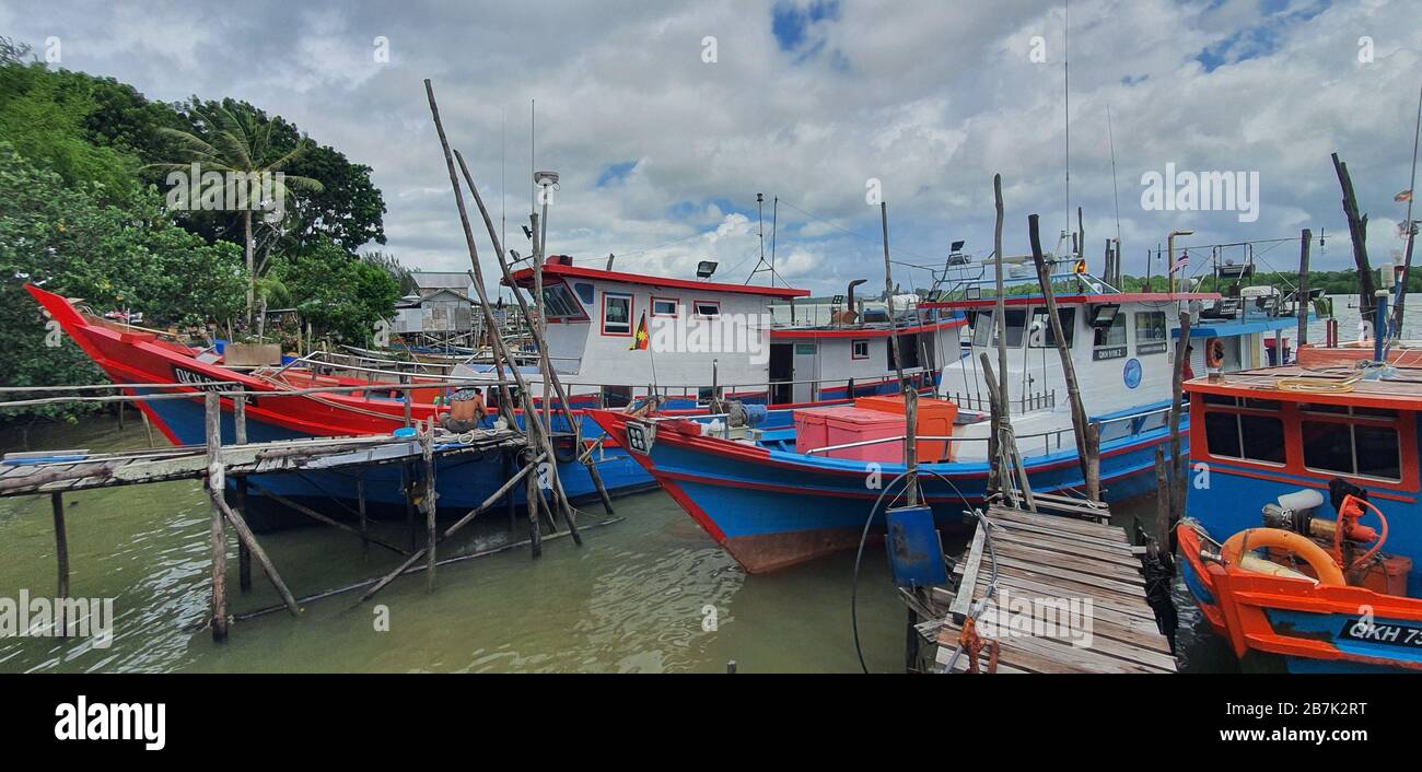 Telaga Air, Sarawak / Malaysia - March 15, 2020: The Beautiful Fishing ...