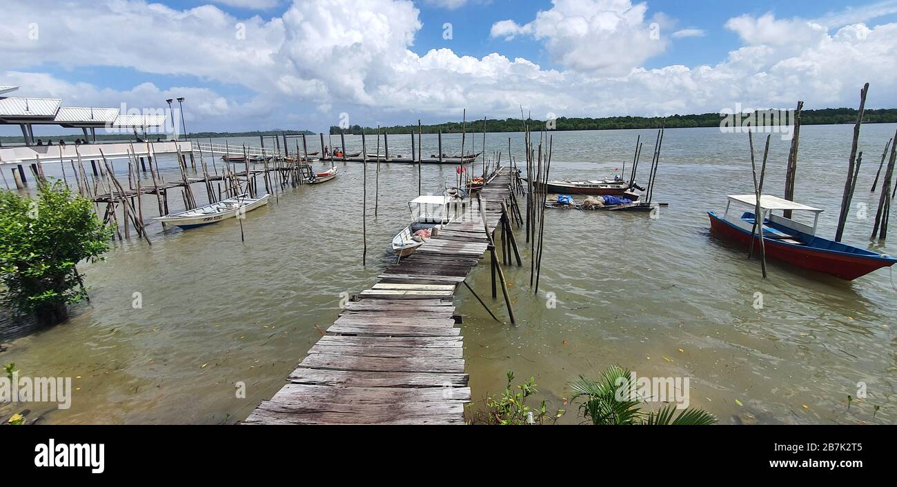 Telaga Air, Sarawak / Malaysia - March 15, 2020: The Beautiful Fishing ...