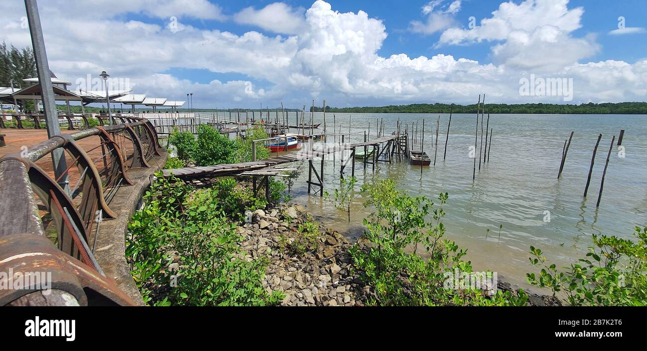 Telaga Air, Sarawak / Malaysia - March 15, 2020: The Beautiful Fishing ...