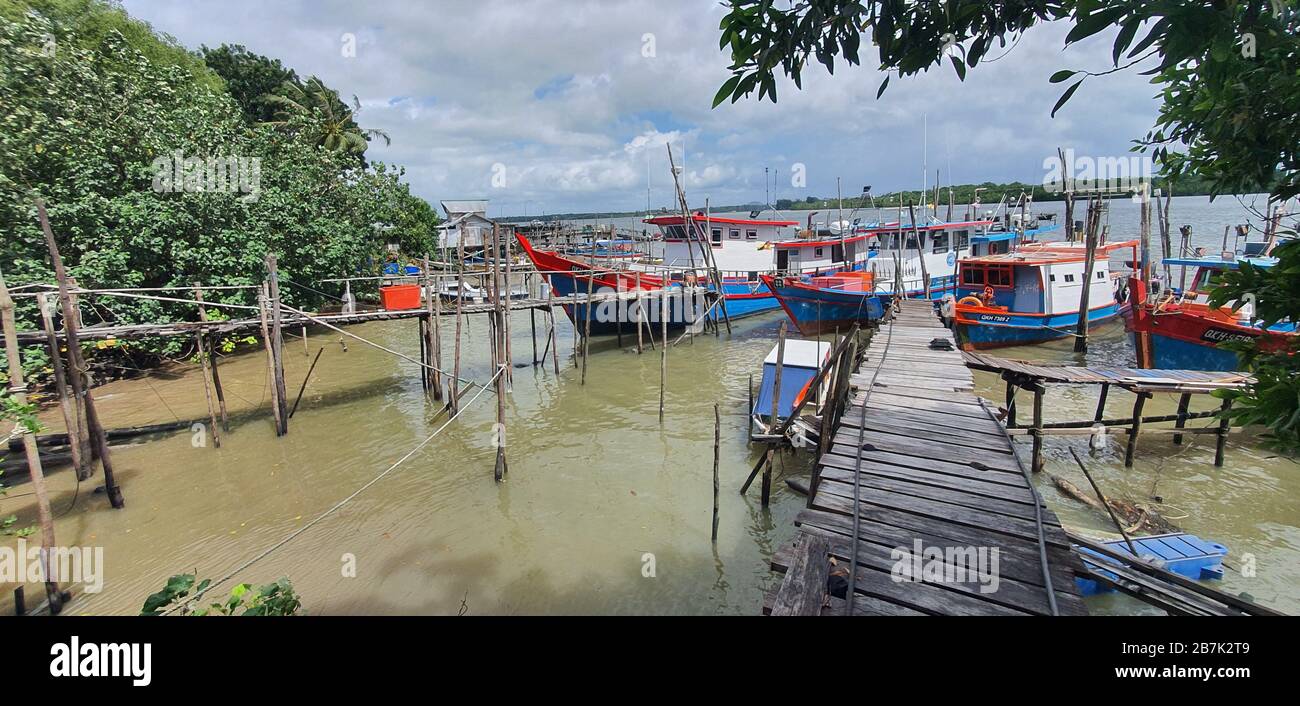 Telaga Air, Sarawak / Malaysia - March 15, 2020: The Beautiful Fishing ...