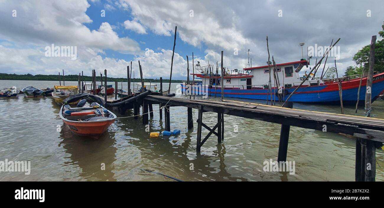 Telaga Air, Sarawak / Malaysia - March 15, 2020: The Beautiful Fishing ...