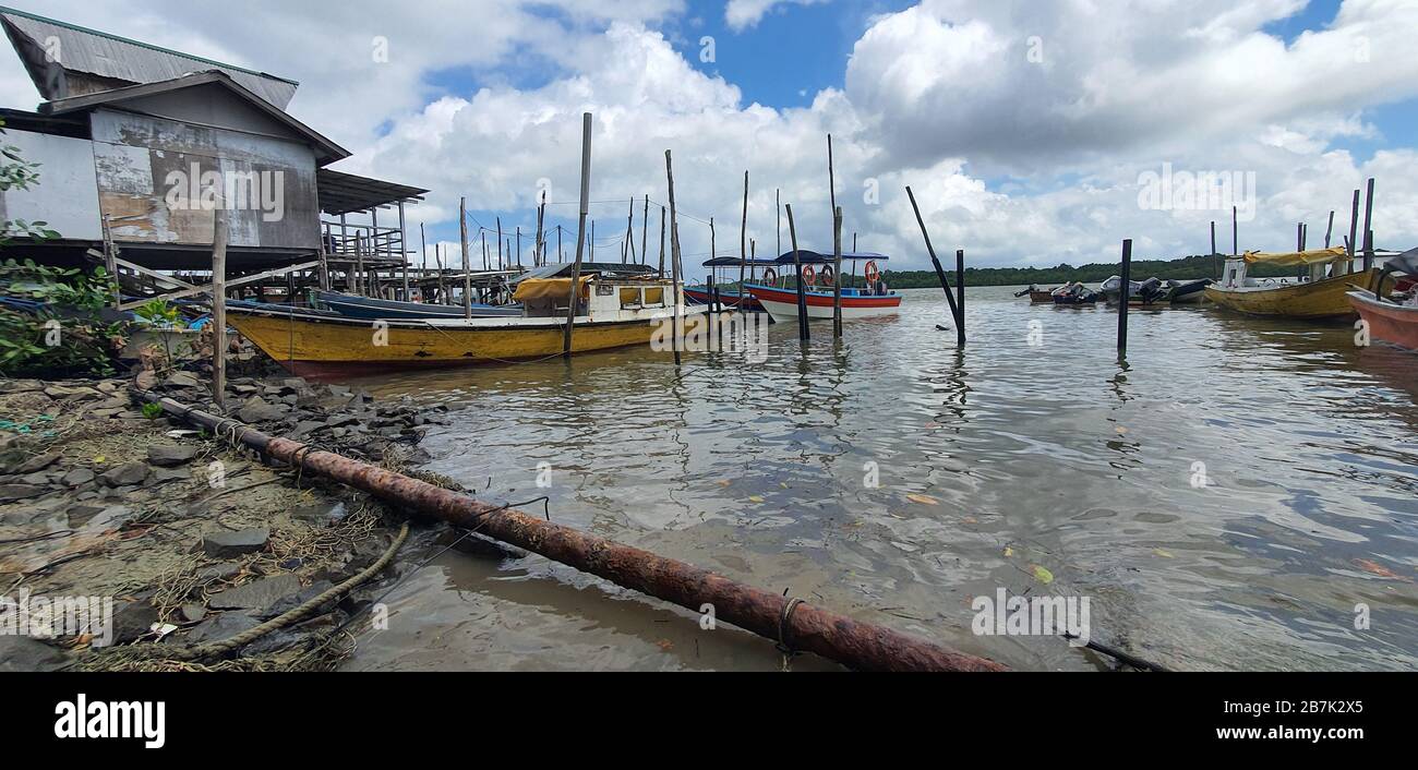 Telaga Air, Sarawak / Malaysia - March 15, 2020: The Beautiful Fishing ...