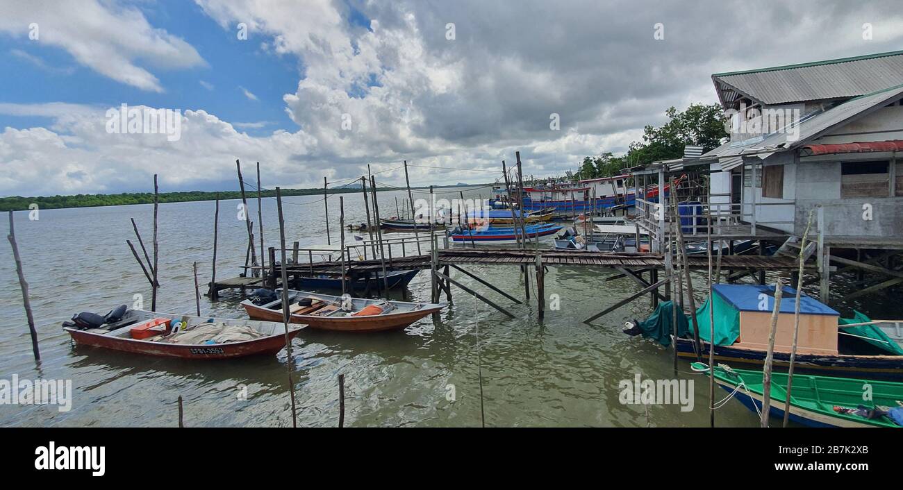 Telaga Air, Sarawak / Malaysia - March 15, 2020: The Beautiful Fishing ...