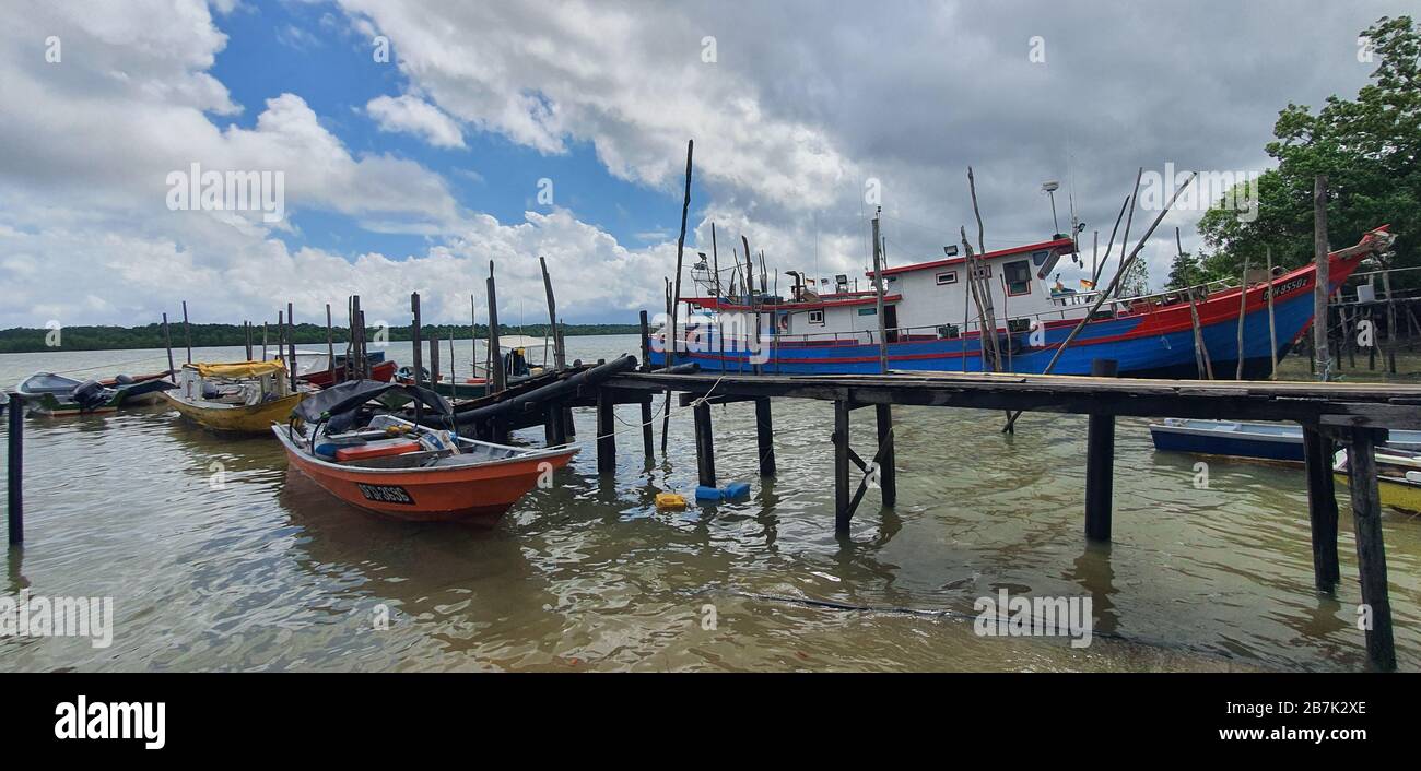 Telaga Air, Sarawak / Malaysia - March 15, 2020: The Beautiful Fishing ...