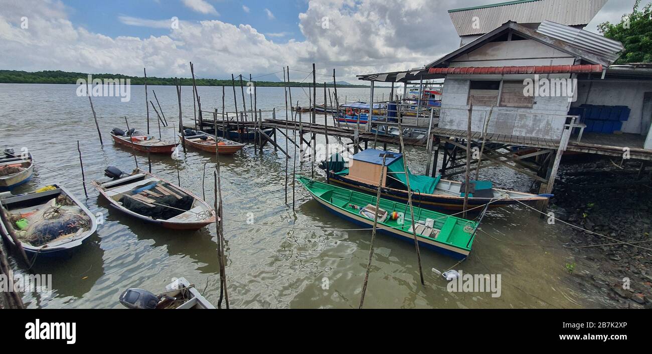 Telaga Air, Sarawak / Malaysia - March 15, 2020: The Beautiful Fishing ...