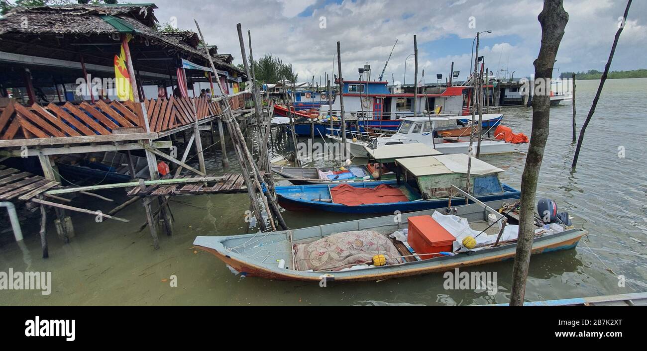 Telaga Air, Sarawak / Malaysia - March 15, 2020: The Beautiful Fishing ...
