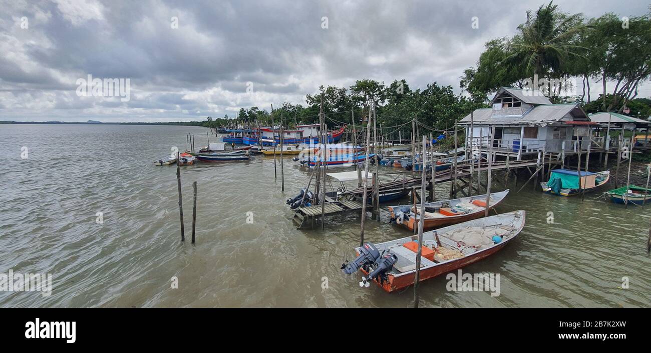 Telaga Air, Sarawak / Malaysia - March 15, 2020: The Beautiful Fishing ...