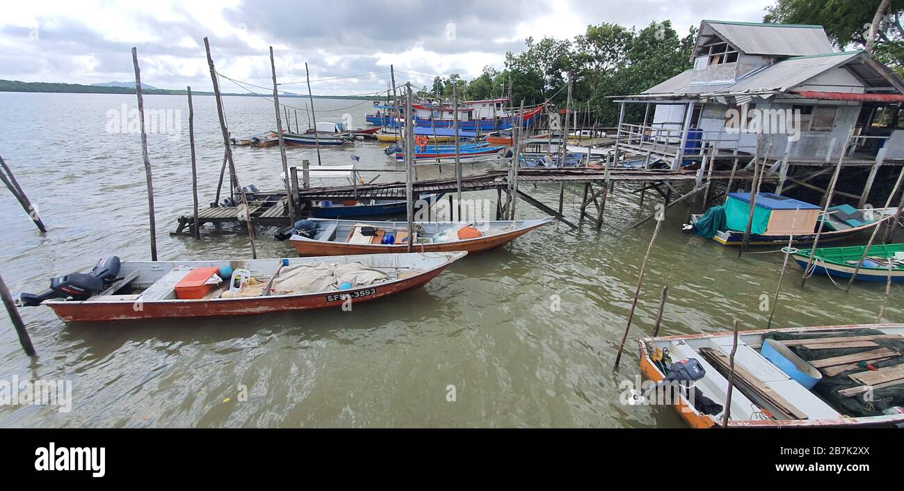 Telaga Air, Sarawak / Malaysia - March 15, 2020: The Beautiful Fishing ...