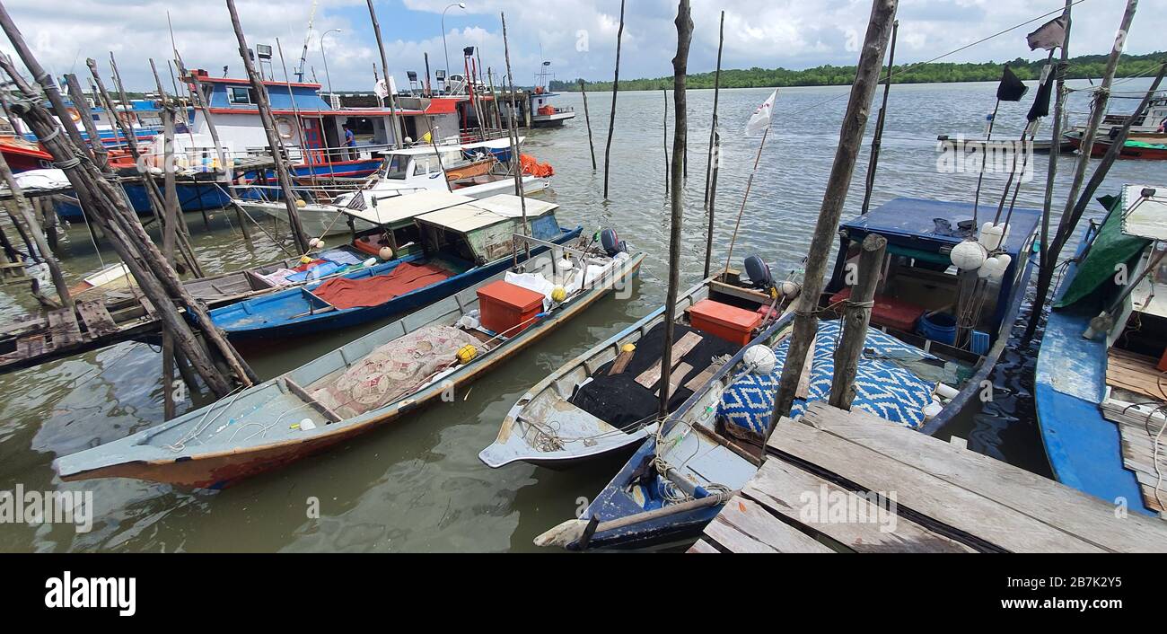 Telaga Air, Sarawak / Malaysia - March 15, 2020: The Beautiful Fishing ...
