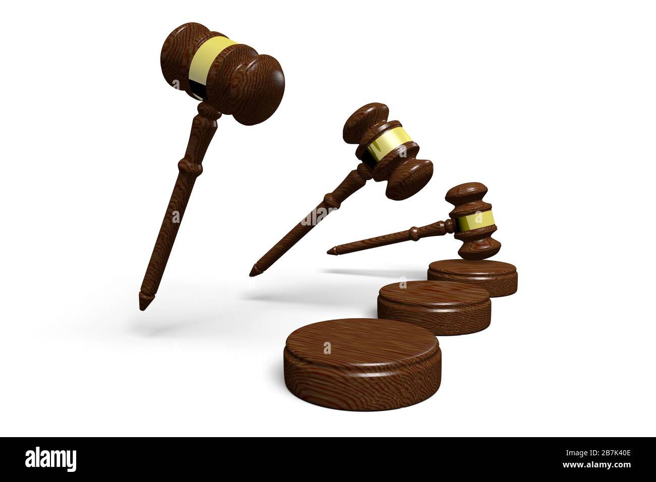 3D gavels - law concept Stock Photo - Alamy