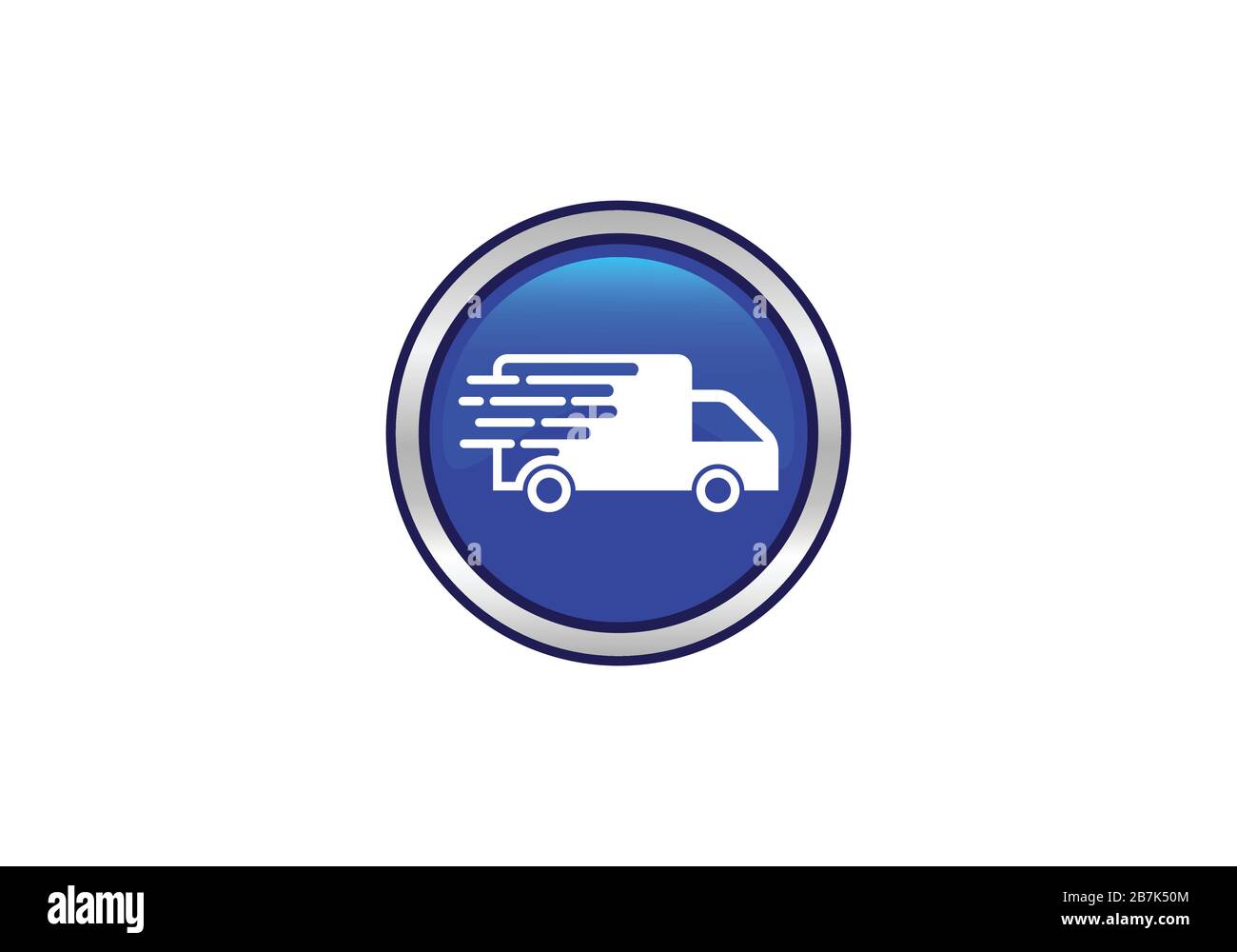 Fast moving shipping delivery truck vector icon for transportation apps ...