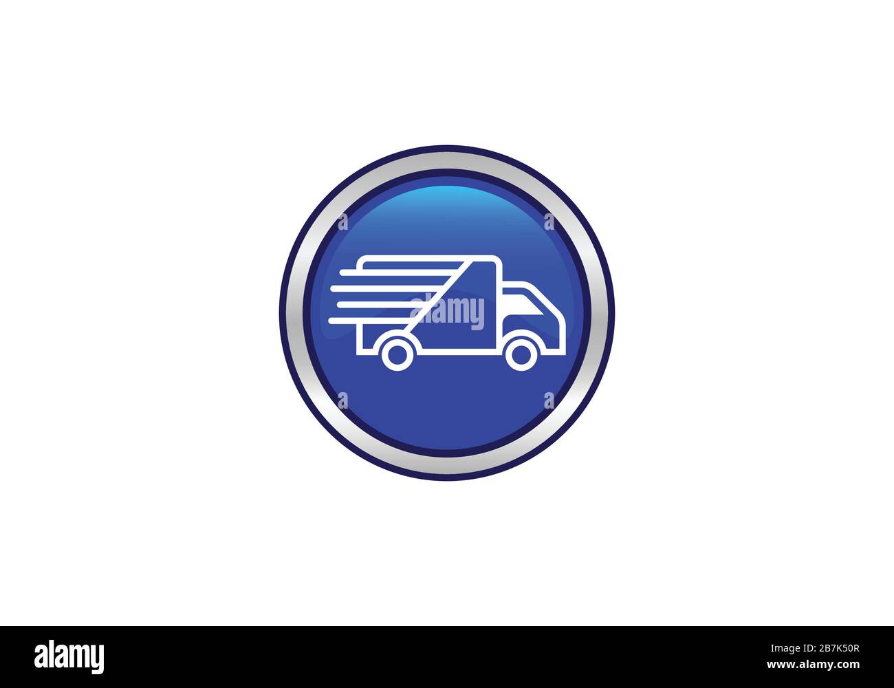 Fast moving shipping delivery truck vector icon for transportation apps ...
