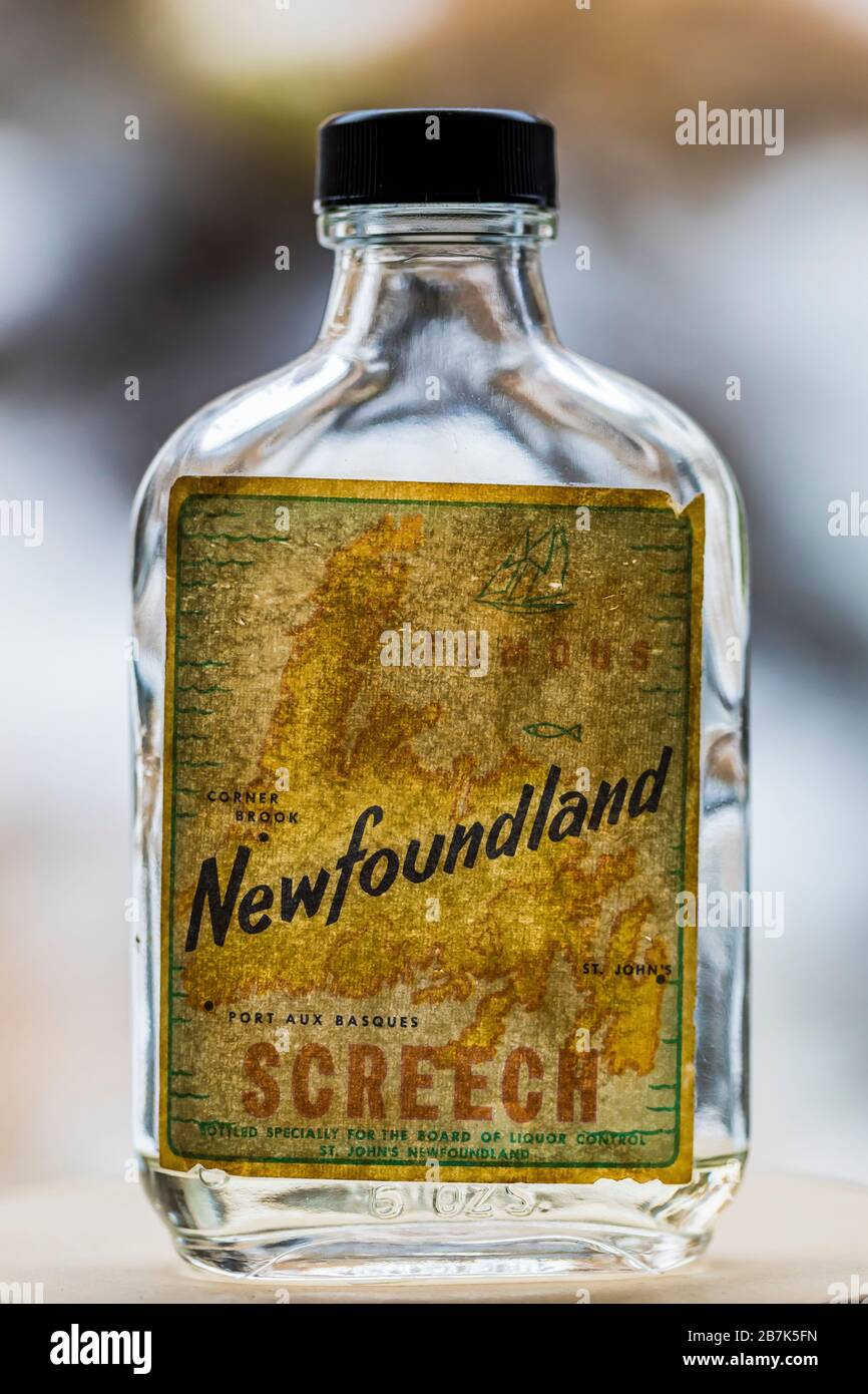 Empty bottle of Newfoundland Screech, a tradtional Jamaican run loved ...