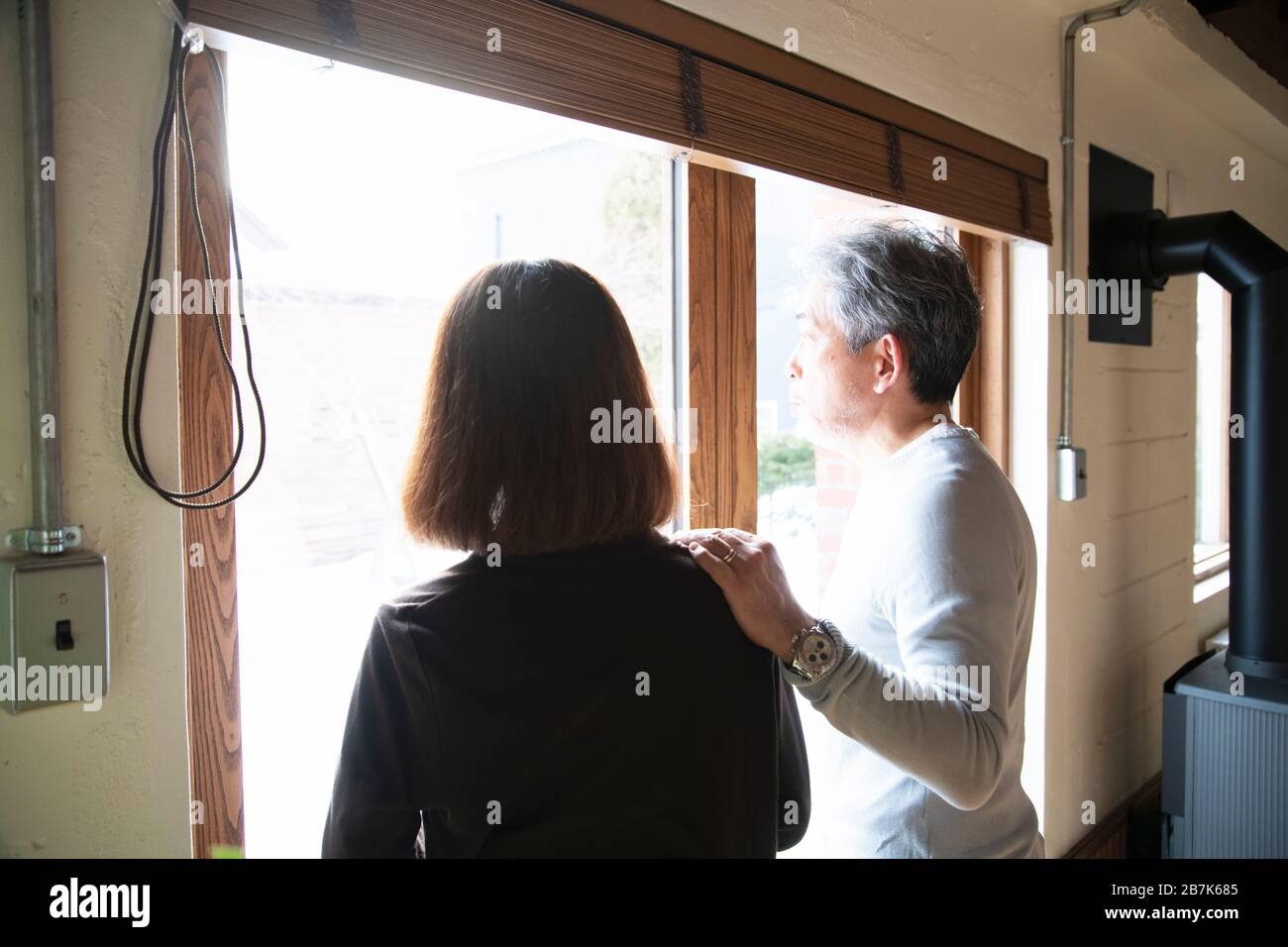 Elderly woman window rear hi-res stock photography and images - Alamy